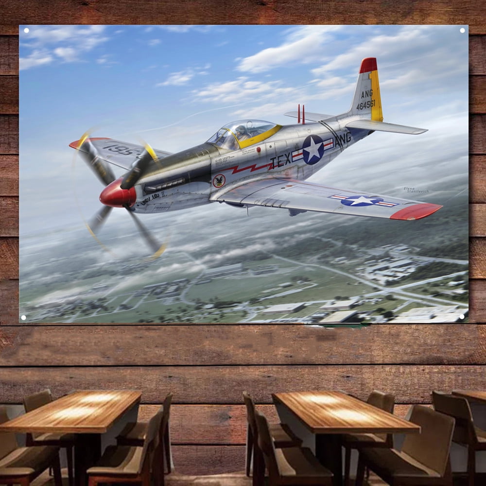 P-51H WW II US Fighter Bomber Poster Wall Flag - Air Force Attack ...