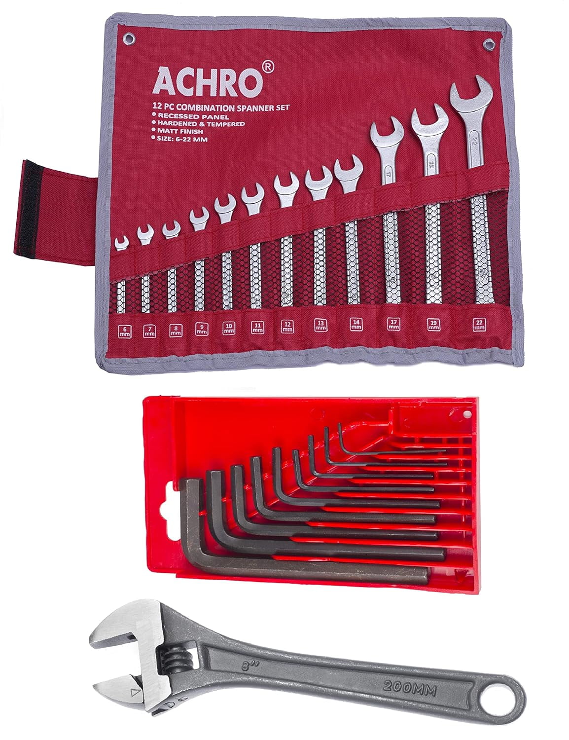 P-922 Universal Tool Kit | Contains -12 Pcs Combination Spanner Set & 9 ...