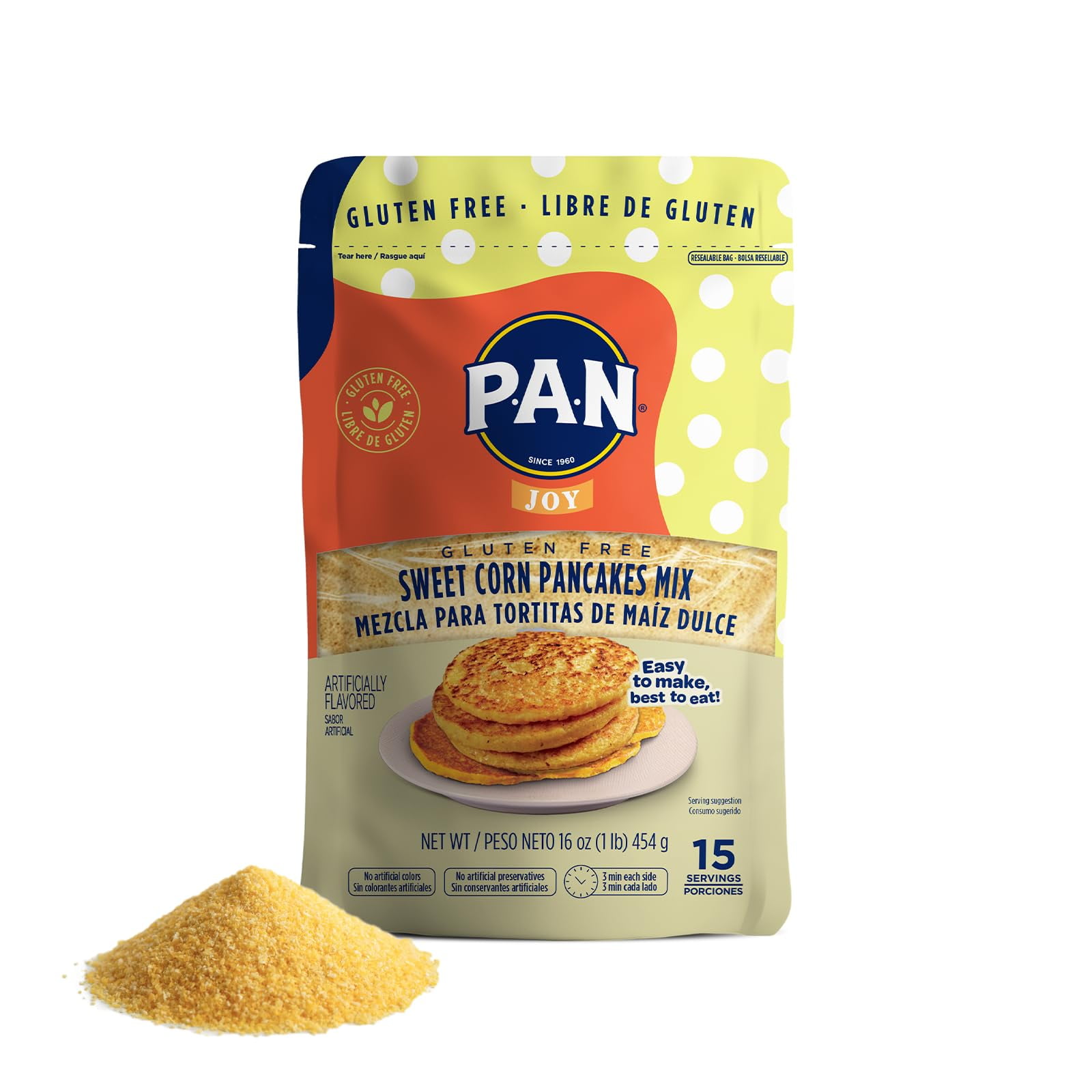 P.A.N Sweet Corn Pancakes OKA4 Mix - Gluten Free Easy to Prepare 1 lb ...
