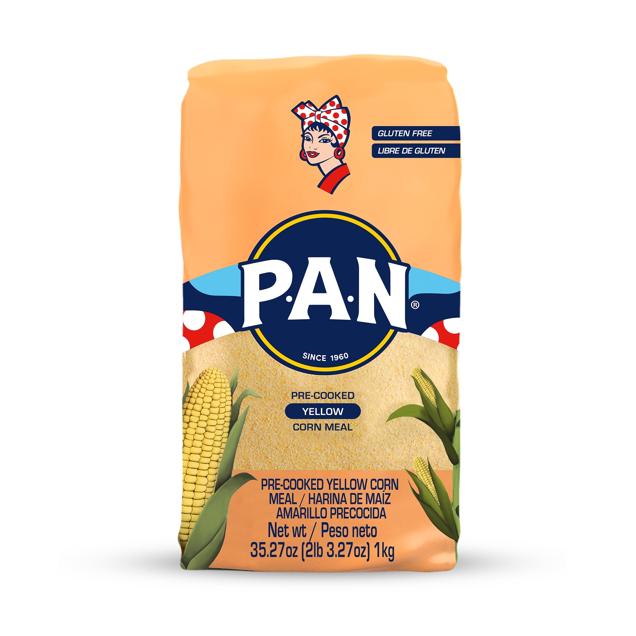 P.A.N., Pre-Cooked Yellow Corn Meal, Gluten Free, 2.2lb for Traditional ...
