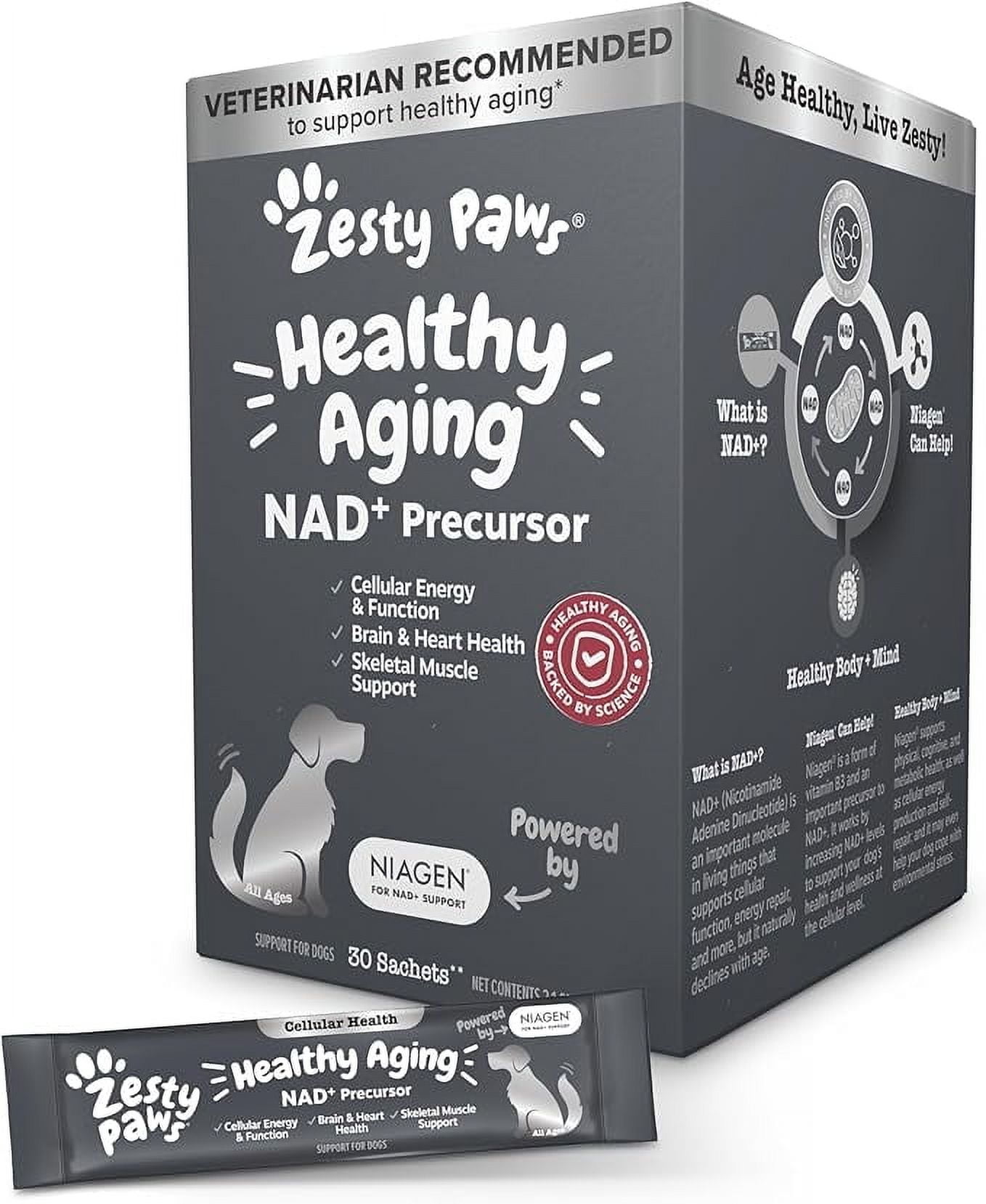 P.A.W.S. NAD+ Precursor Supplement for Dogs - Powder, 30 Sachets ...