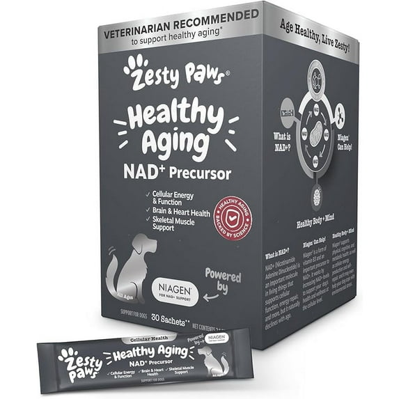 P.A.W.S. NAD+ Precursor Supplement for Dogs - Powder, 30 Sachets ...