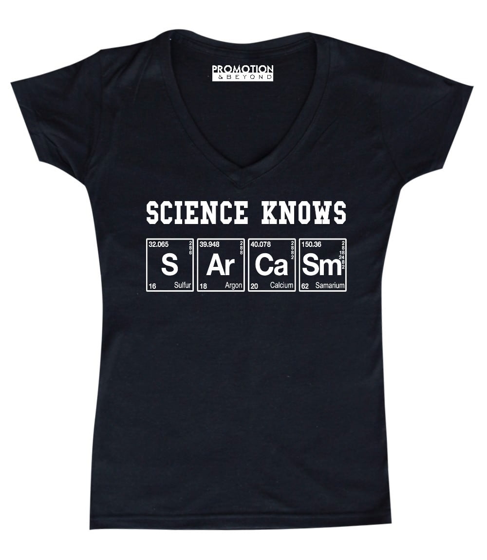 P&B Science Knows Sarcasm Women's V-neck, Black, L - Walmart.com