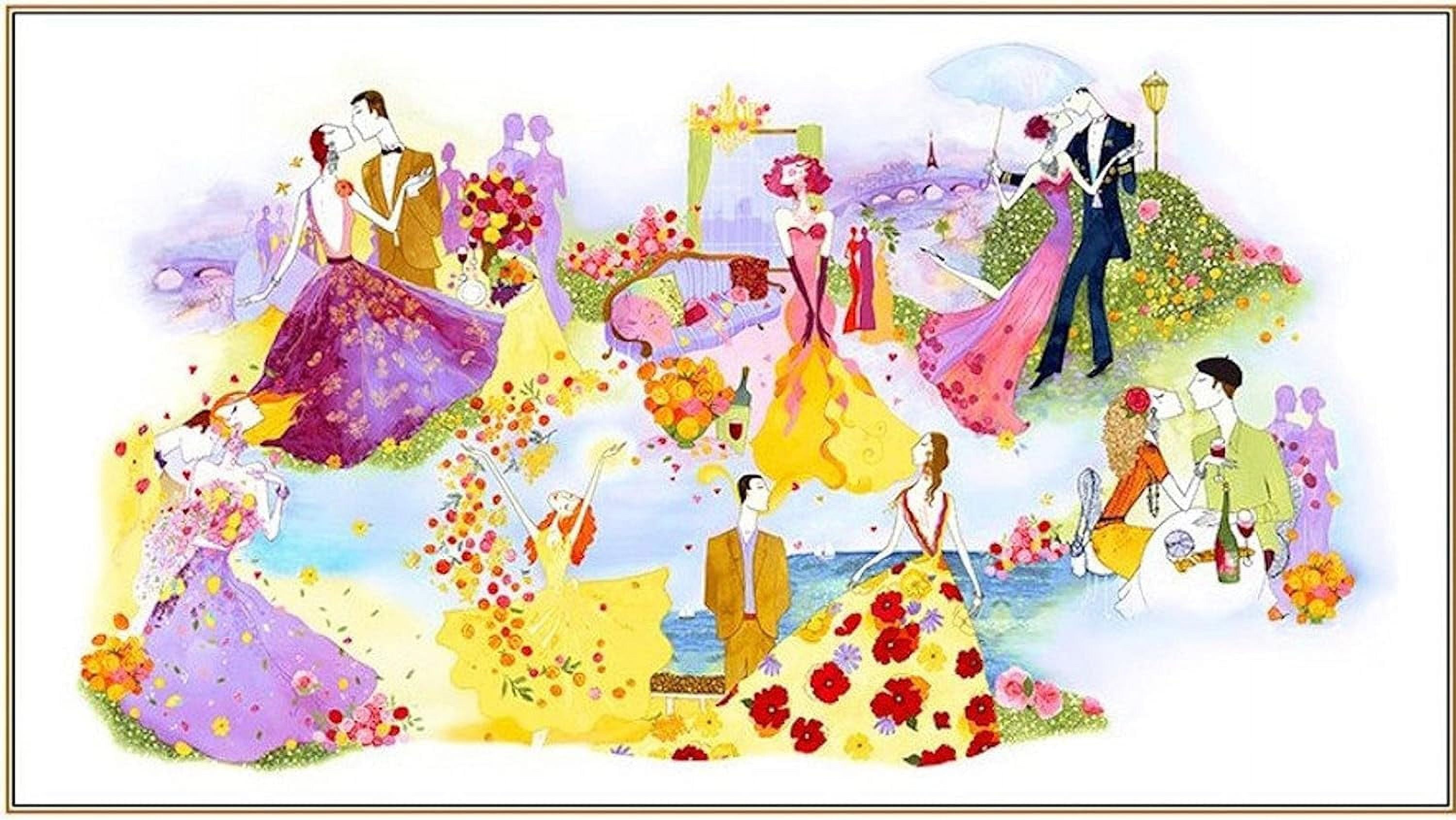 P&B Textiles Blissful Moments Couple in Love White 24x43" Panel 100% ...