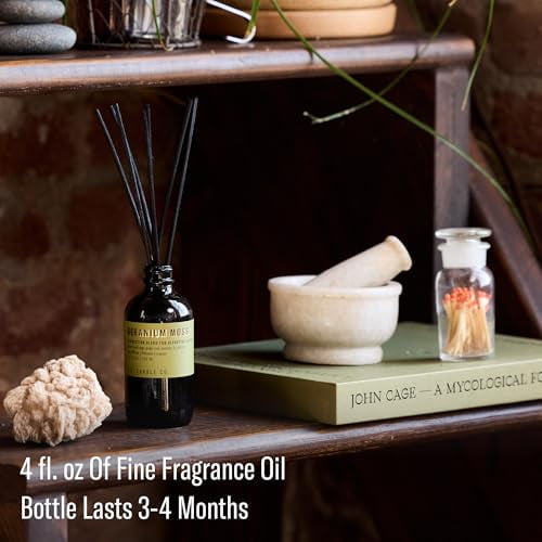 P.F. Candle Co. Geranium Moss Scented Rattan Reed Diffuser (3.5 fl oz ...