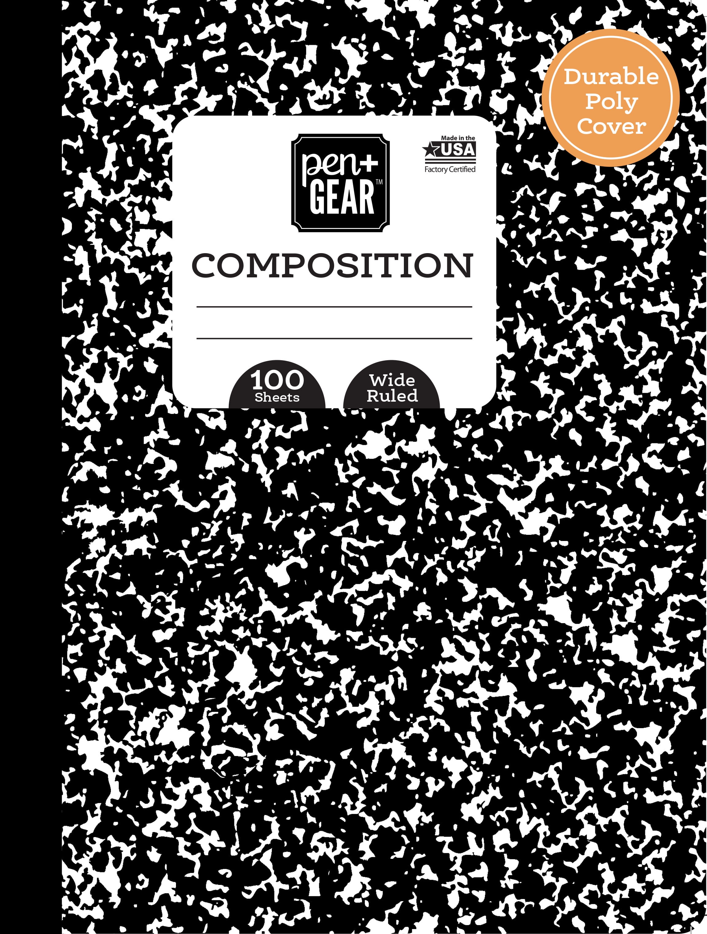 P+G 80ct Poly Marble Comp Book, 9.75x7.5 WR - Walmart.com