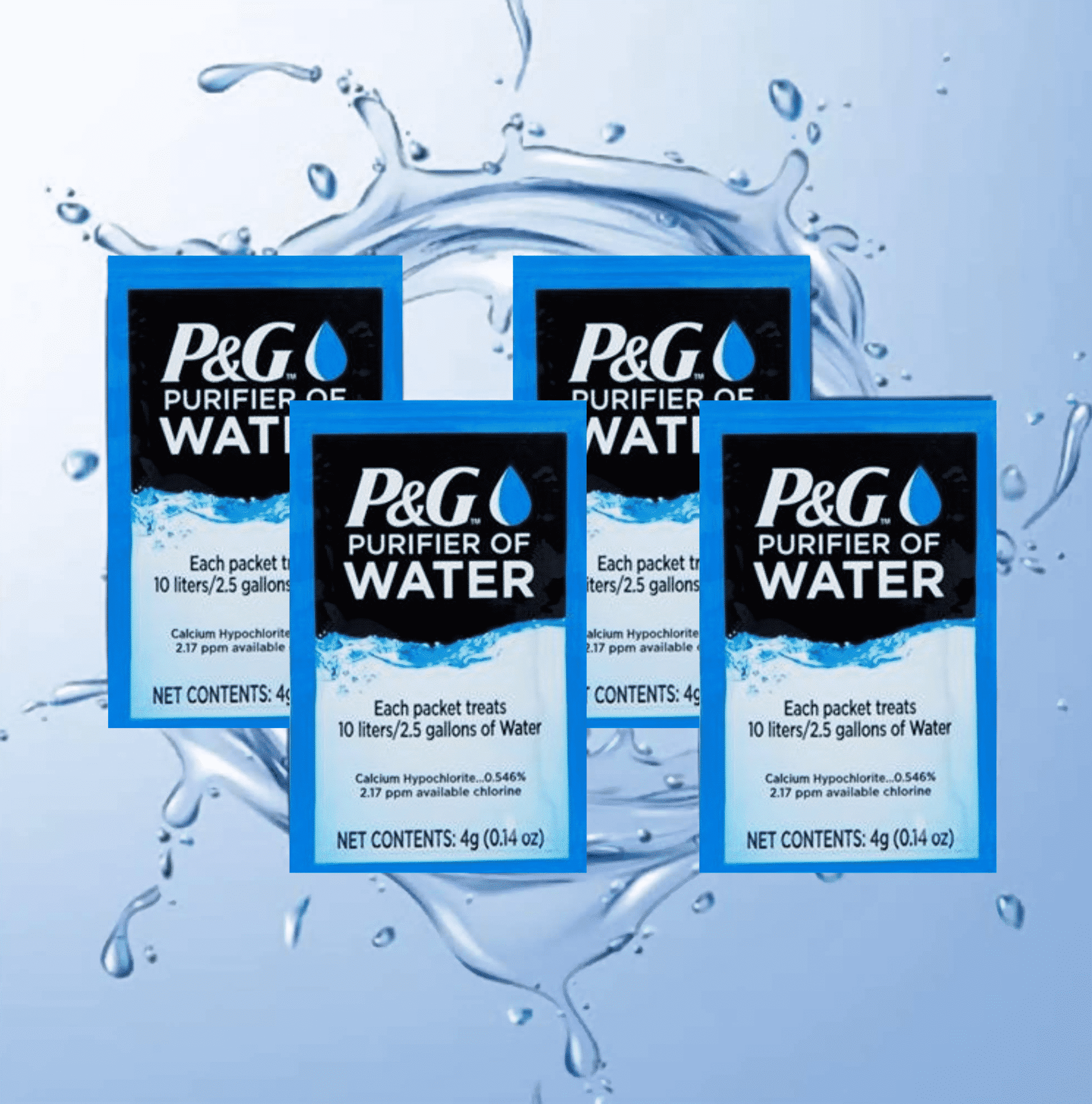 P&G Portable Water Purifier Packets for Drinking, Travel, Survival ...