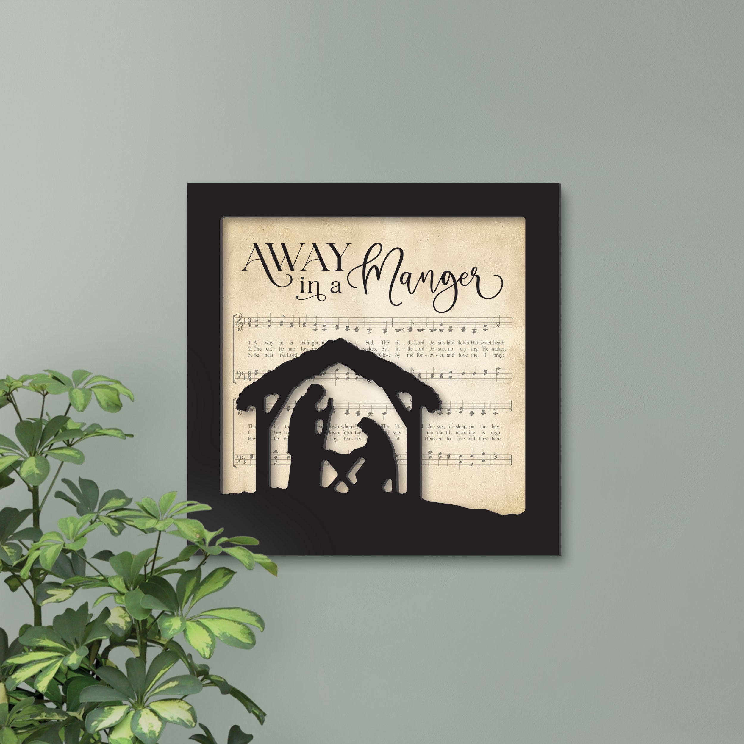 Away In A Manger, Silhouette Wall Decor - Walmart.com