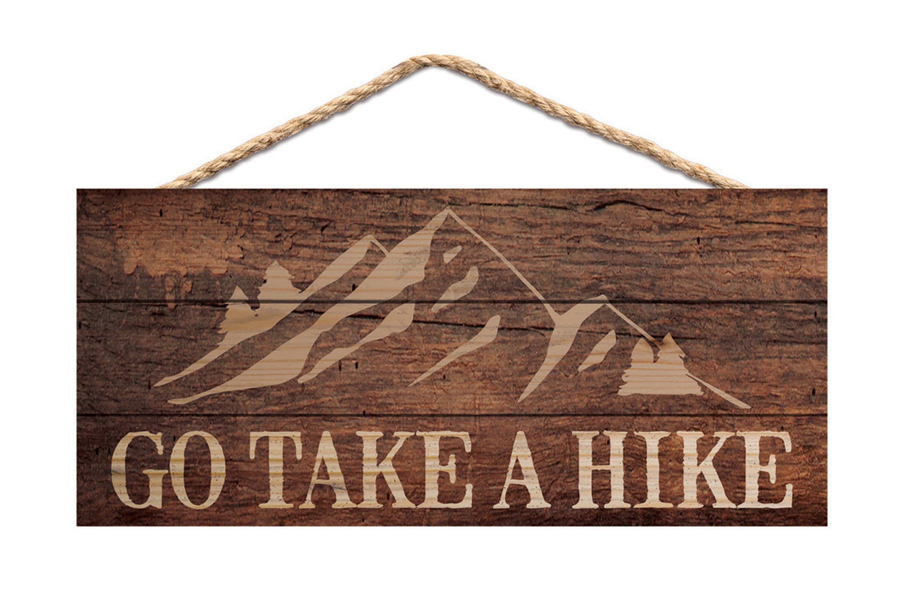 P. Graham Dunn Go Take a Hike Mountains Brown 10 x 4.5 Wood Wall ...