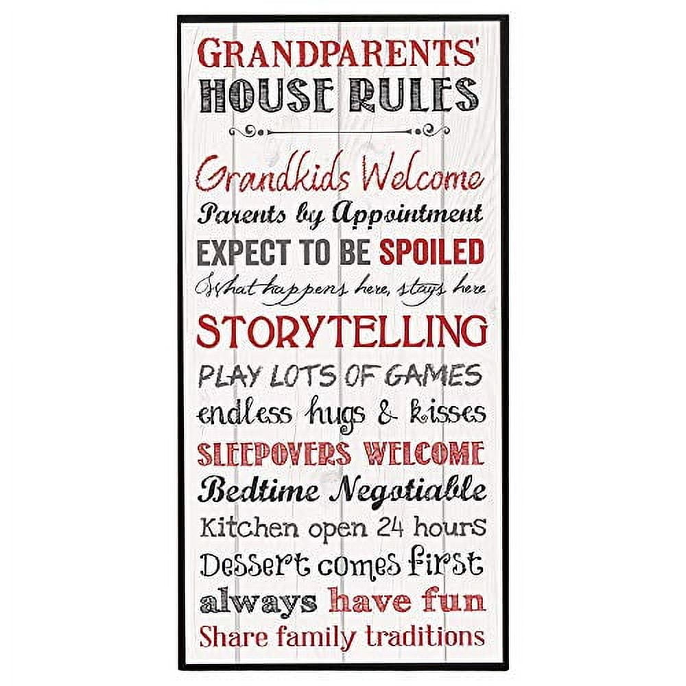 Grandparents House Rules 12 x 6 Mounted Print Decorative Wall Art Sign ...