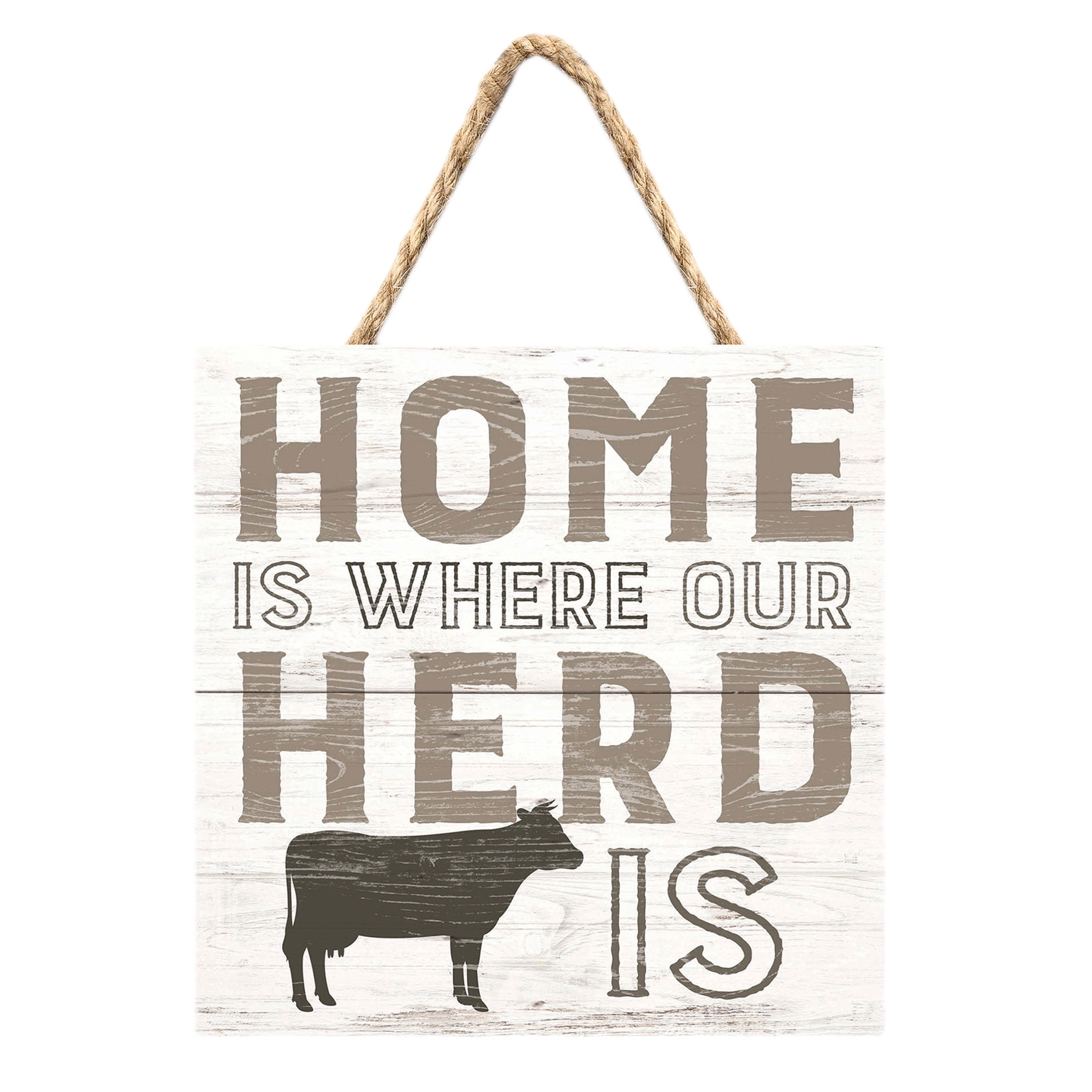 P. Graham Dunn Home Where Herd is Cattle Whitewash 7 x 7 Inch Wood ...