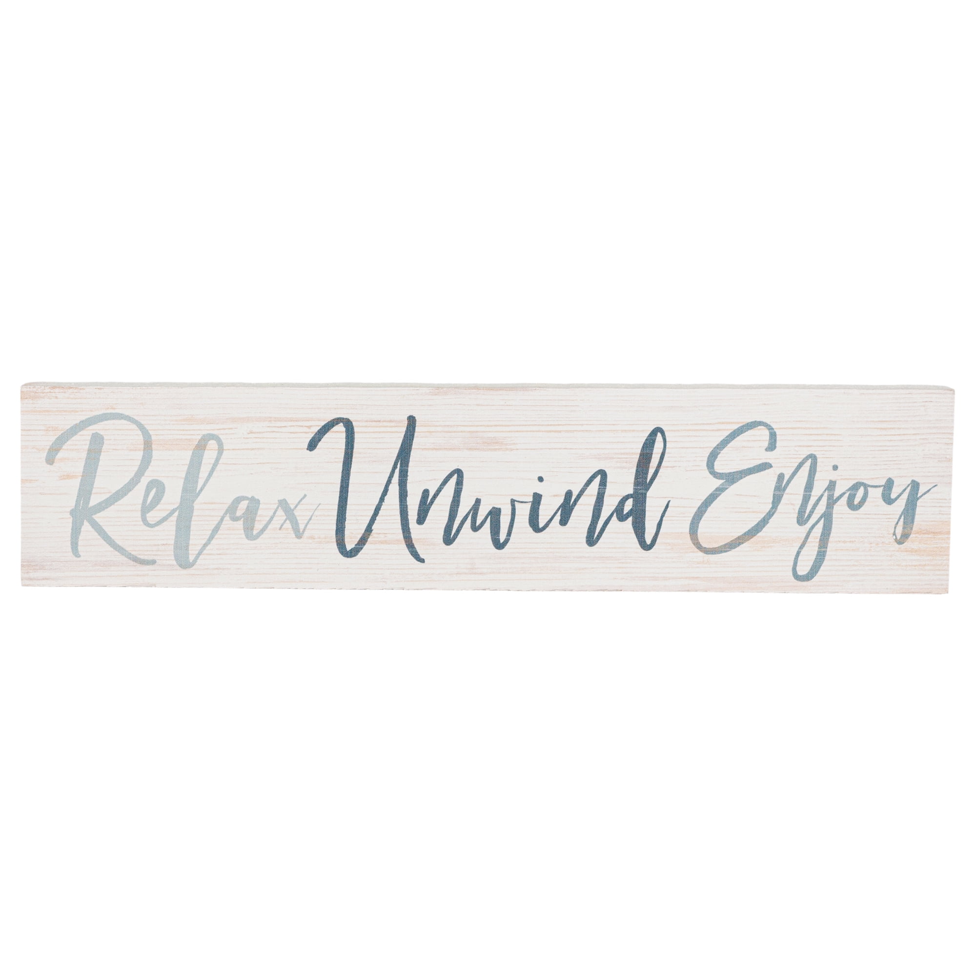 P. Graham Dunn Relax Unwind Enjoy Whitewash 11.75 x 2.5 Pine Wood ...
