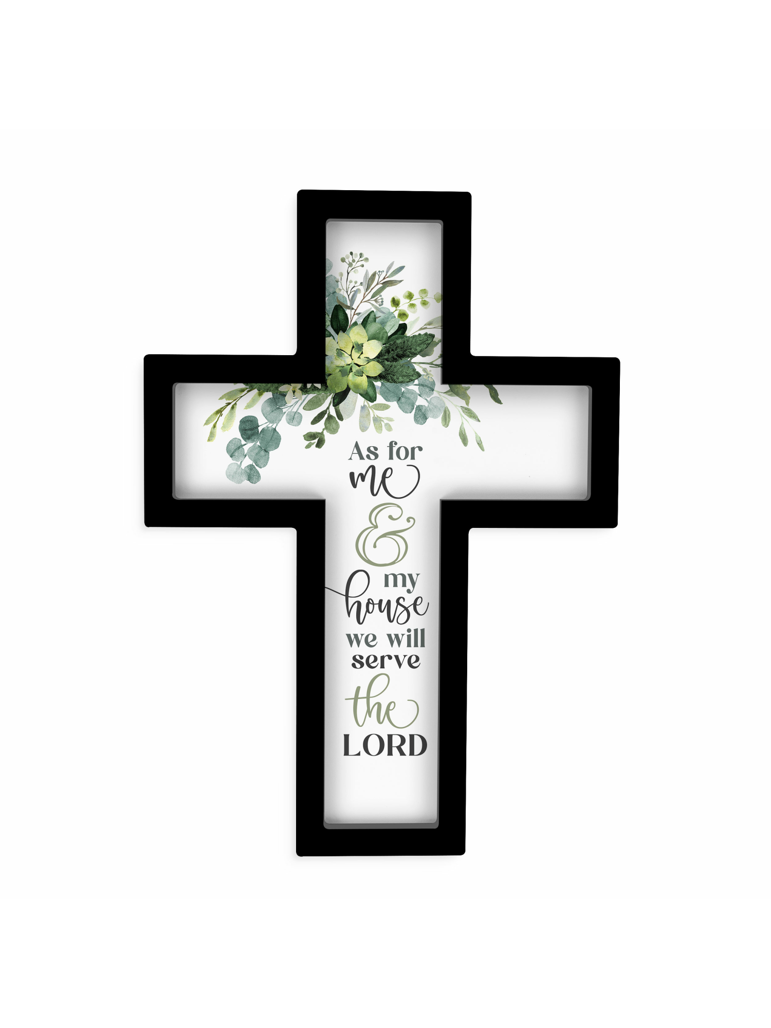 P. Graham Dunn We Will Serve Lord Green Floral Decorative Cross ...