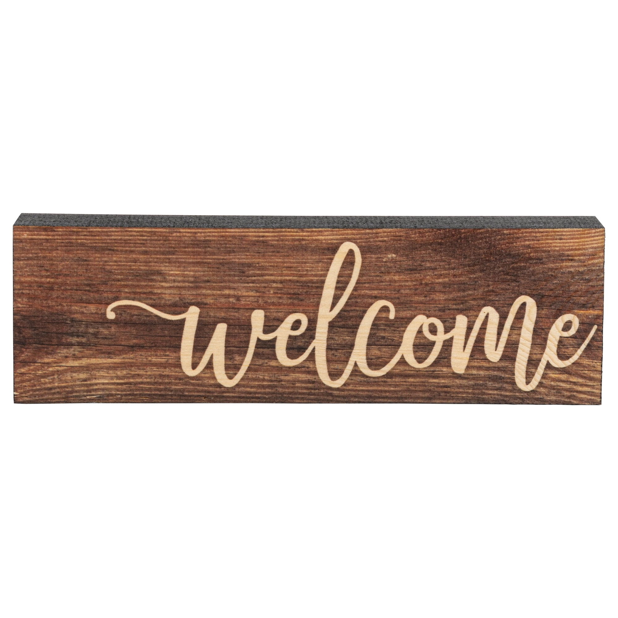 P. Graham Dunn Welcome Script Design Brown 17 x 3.5 Inch Solid Pine ...