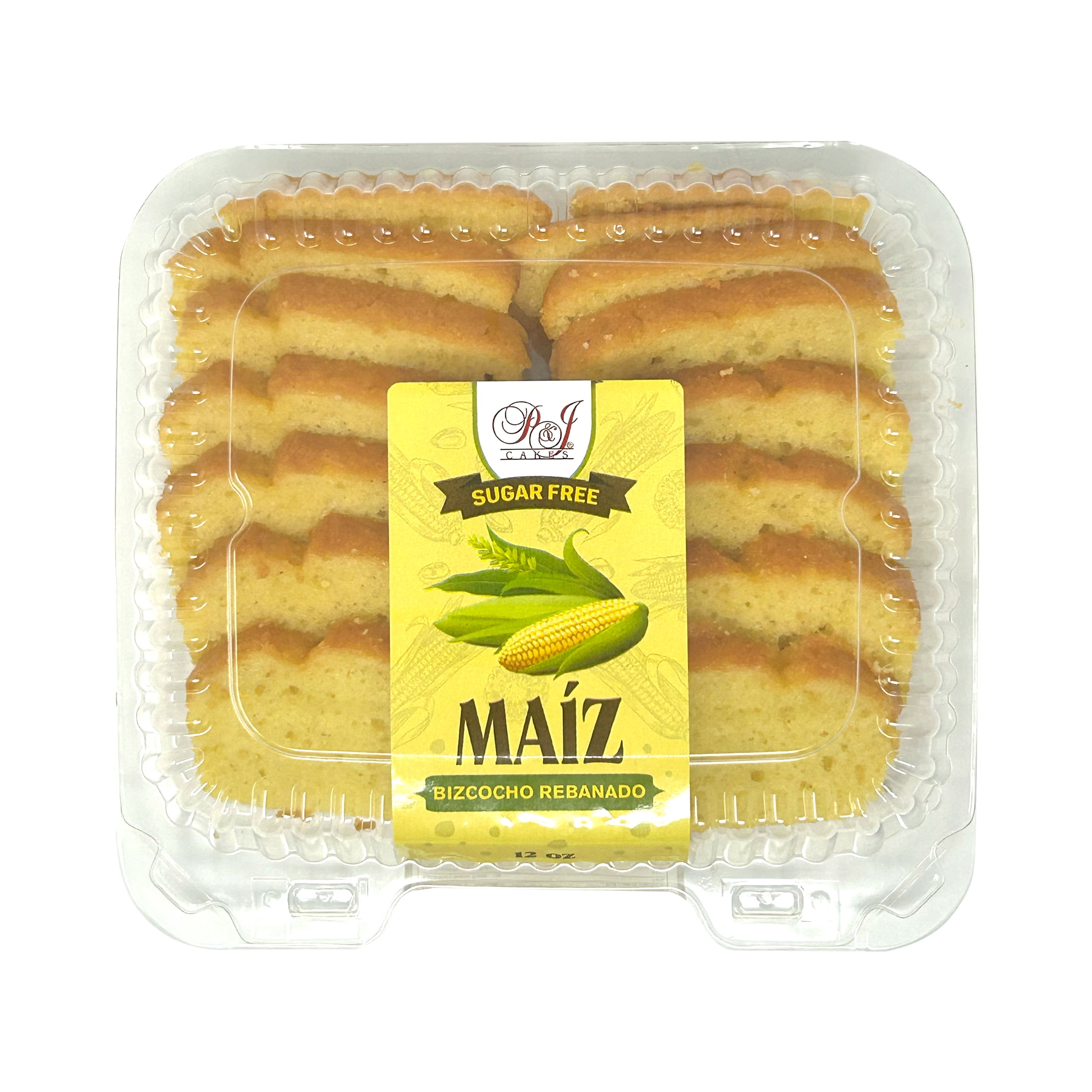 P&J Cakes, Sugar Free, Corn Cake, Sliced, Shelf-Stable 12 oz Plastic ...