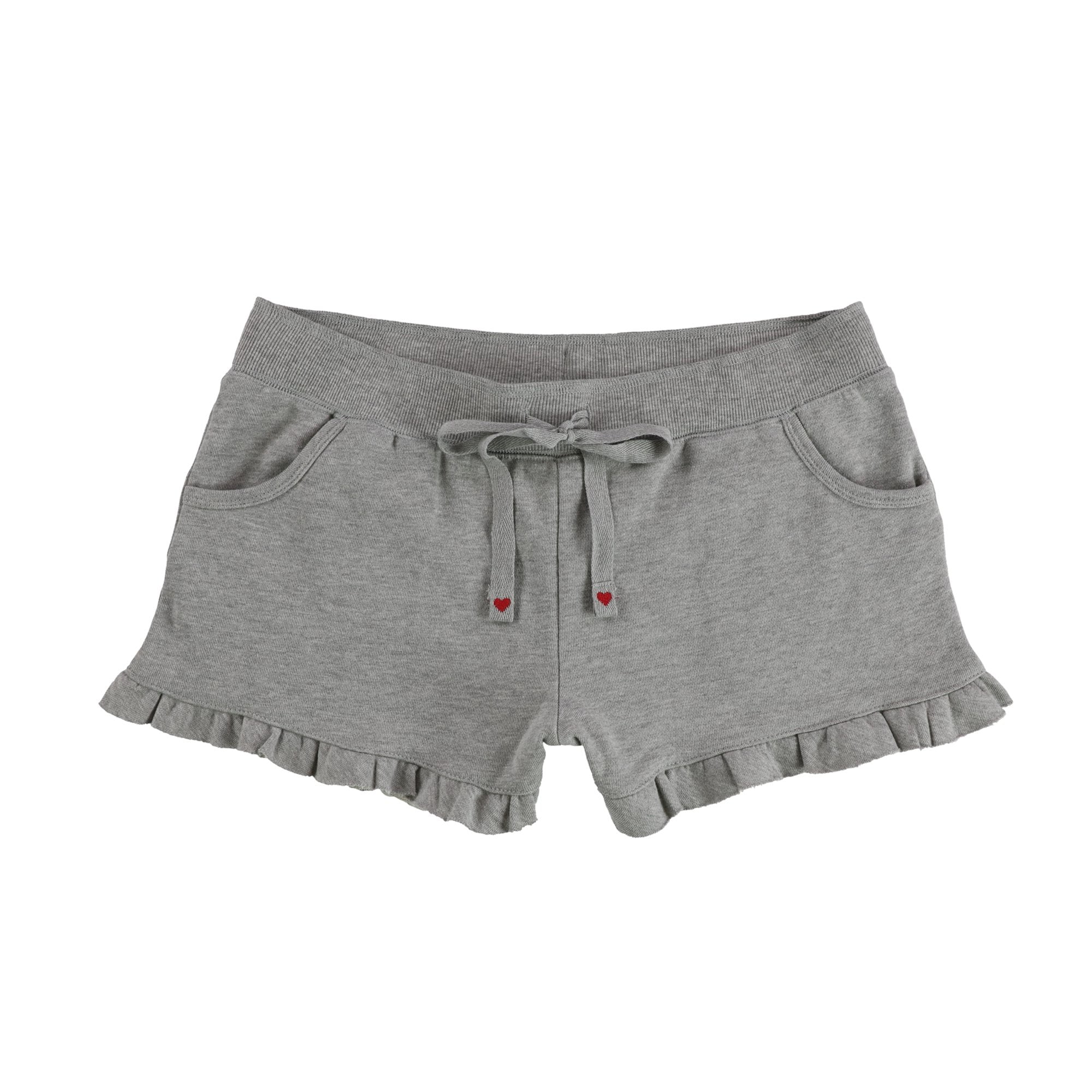 P.J. Salvage Womens Ruffle Leg Pajama Shorts, Grey, Medium - Walmart.com