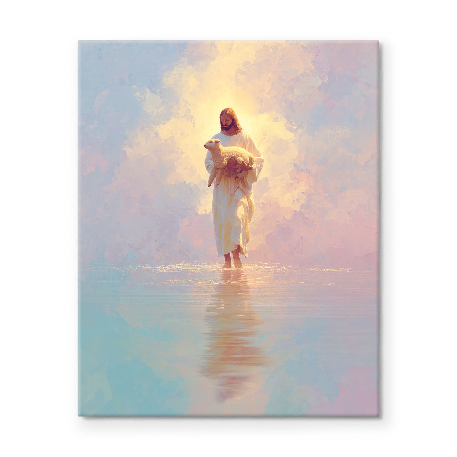 P&L Art Framed Canvas Wall Art - 20"x24" Jesus the Good Shepherd ...