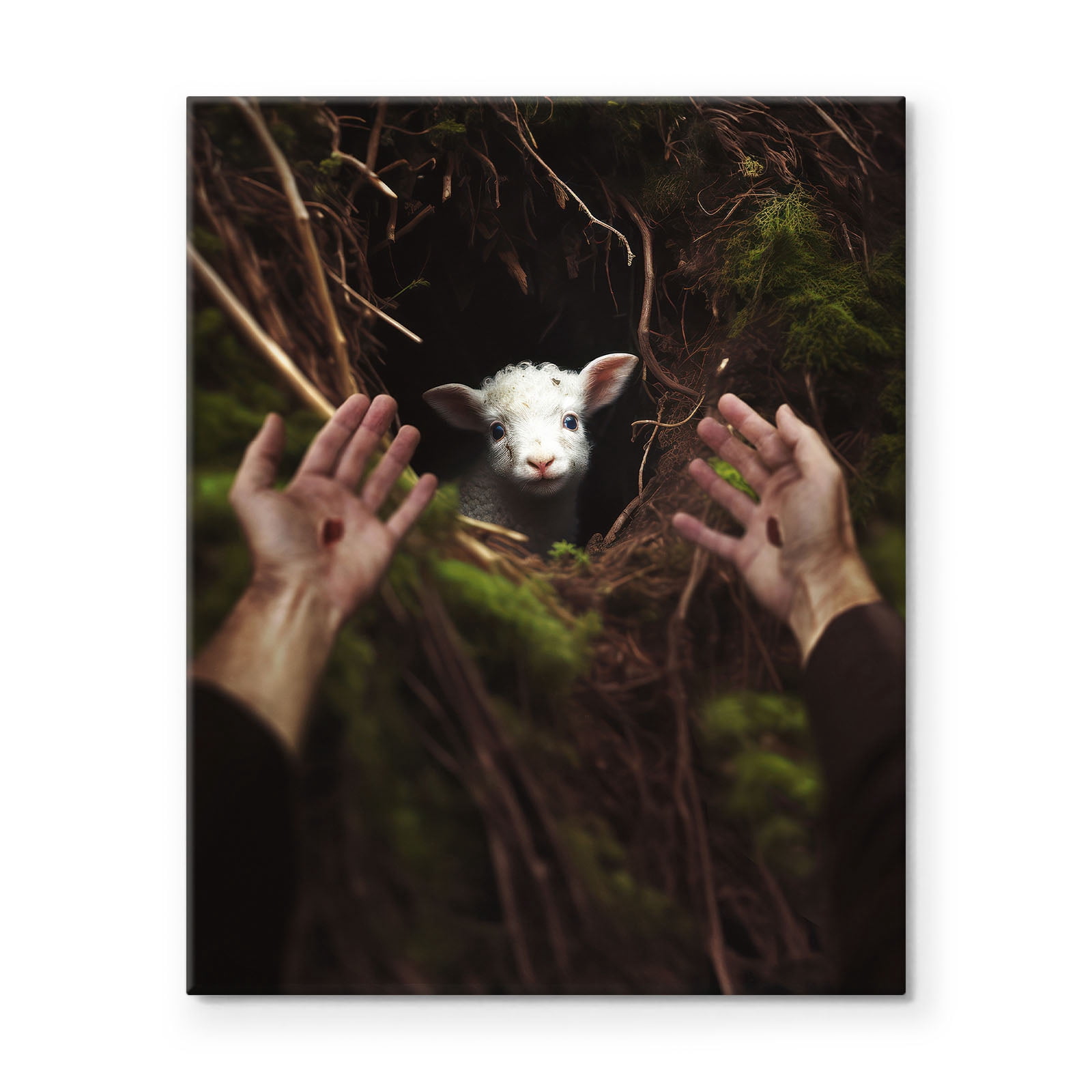 P&L Art Framed Canvas Wall Art - 8"x10" Jesus and Lamb Canvas Wall Art ...