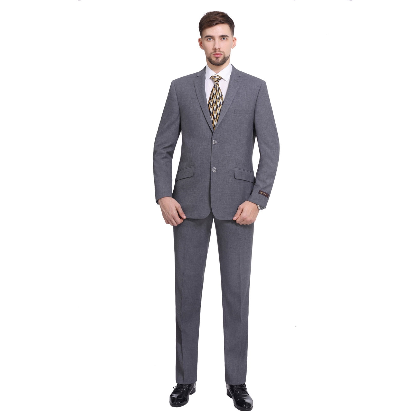 P&L Men's Slim Fit Suit, 2 Piece Tuxedo with Blazer and Pants, Year ...