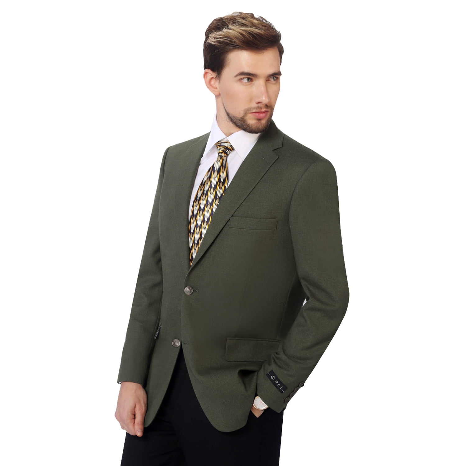P&L Mens Sport Coat Classic Fit Suit Jacket Solid Color Stretch Blazer ...