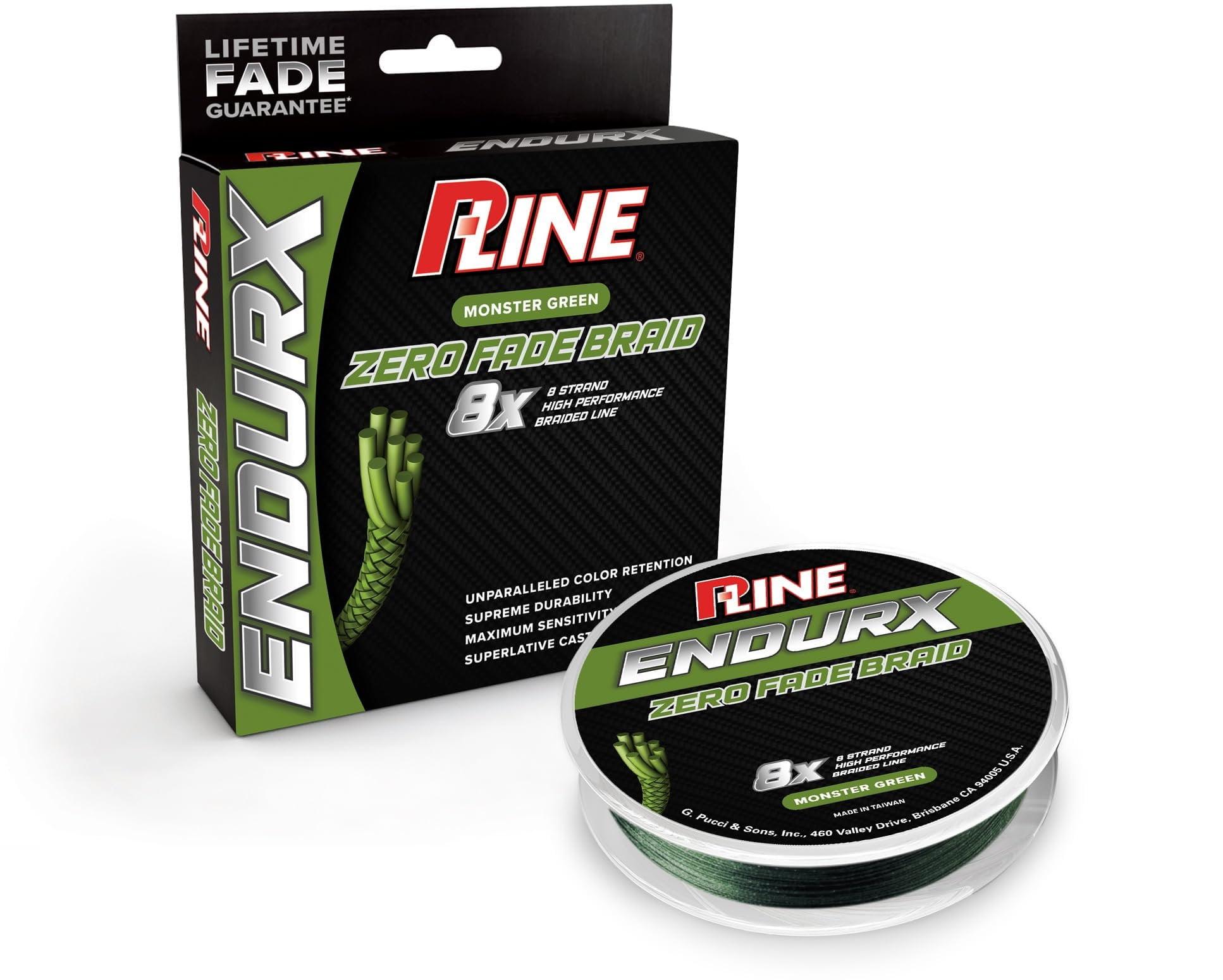 P-Line EndurX No Fade Braid 150 Yard Monster Green, PEBG-150-15 ...