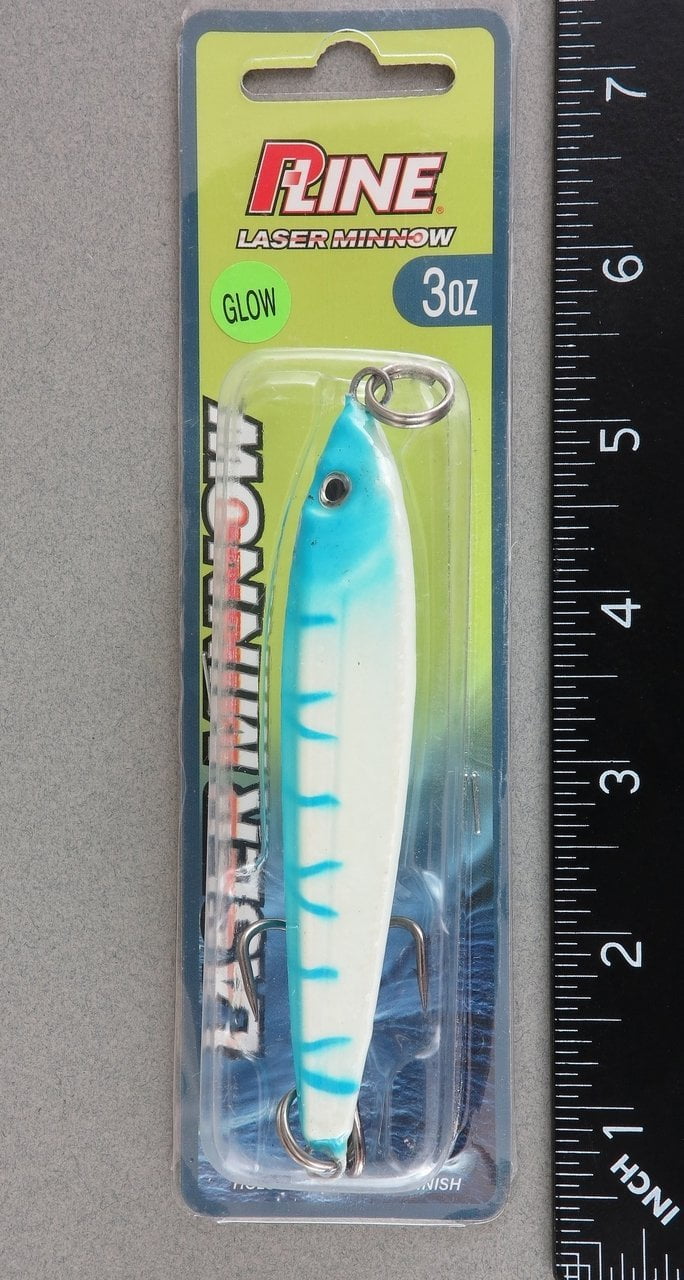 P-Line Laser Minnow, 3 oz, Glow Blue Tiger - Walmart.com