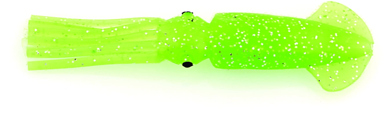 P-Line Ling Cod Squid Rig 2Hk 4-1/2" Solid Glow Green - Walmart.com