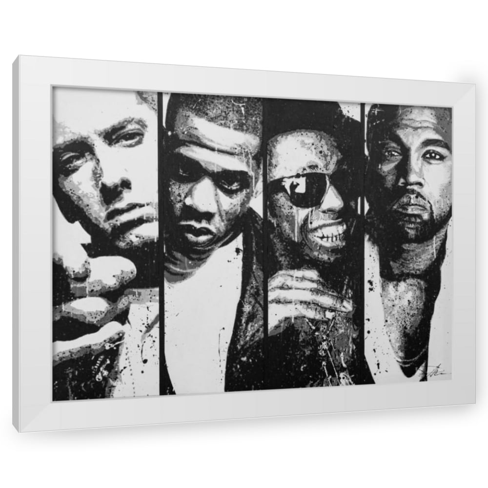 P Muir 32x25 White Modern Wood Framed Wall Art Titled - Rappers ...