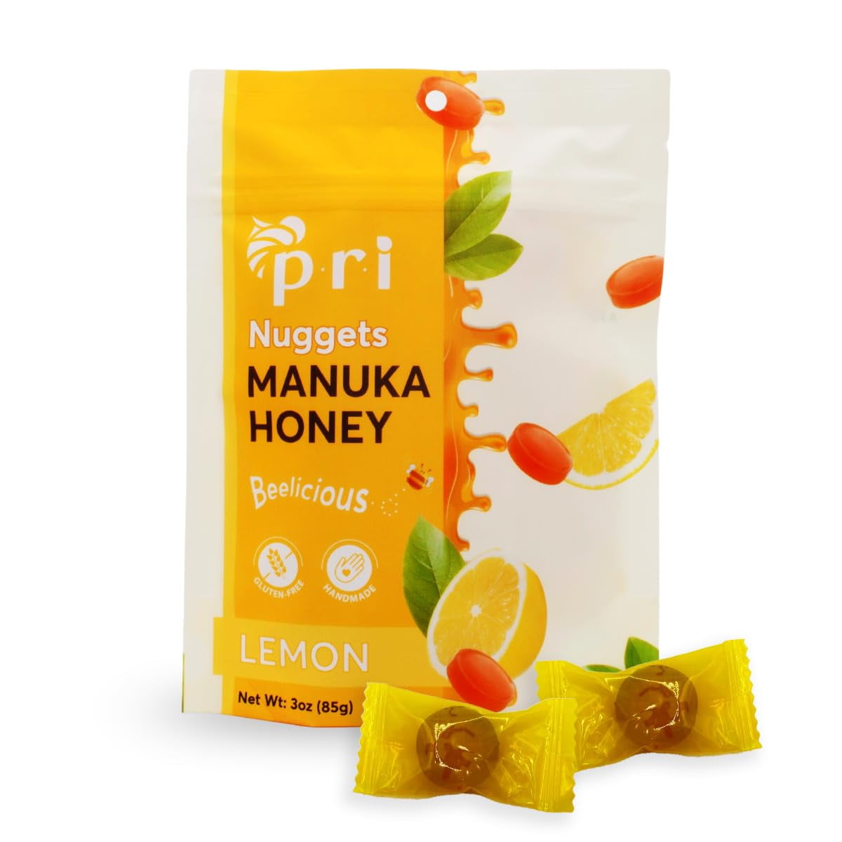 P.R.I Manuka Honey & ESF27 Lemon Nuggets, Sweet and All Natural Hard ...