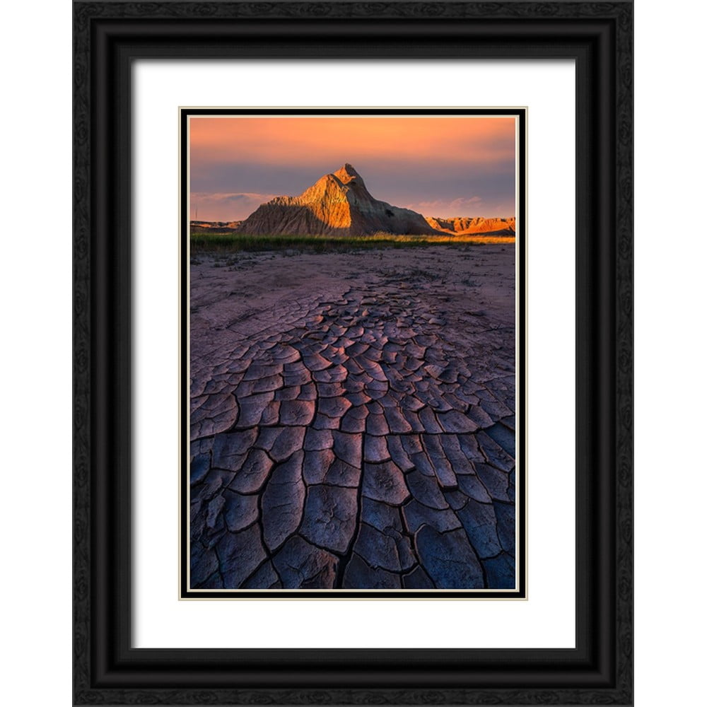 P., Ruiqing 14x18 Black Ornate Wood Framed with Double Matting Museum ...