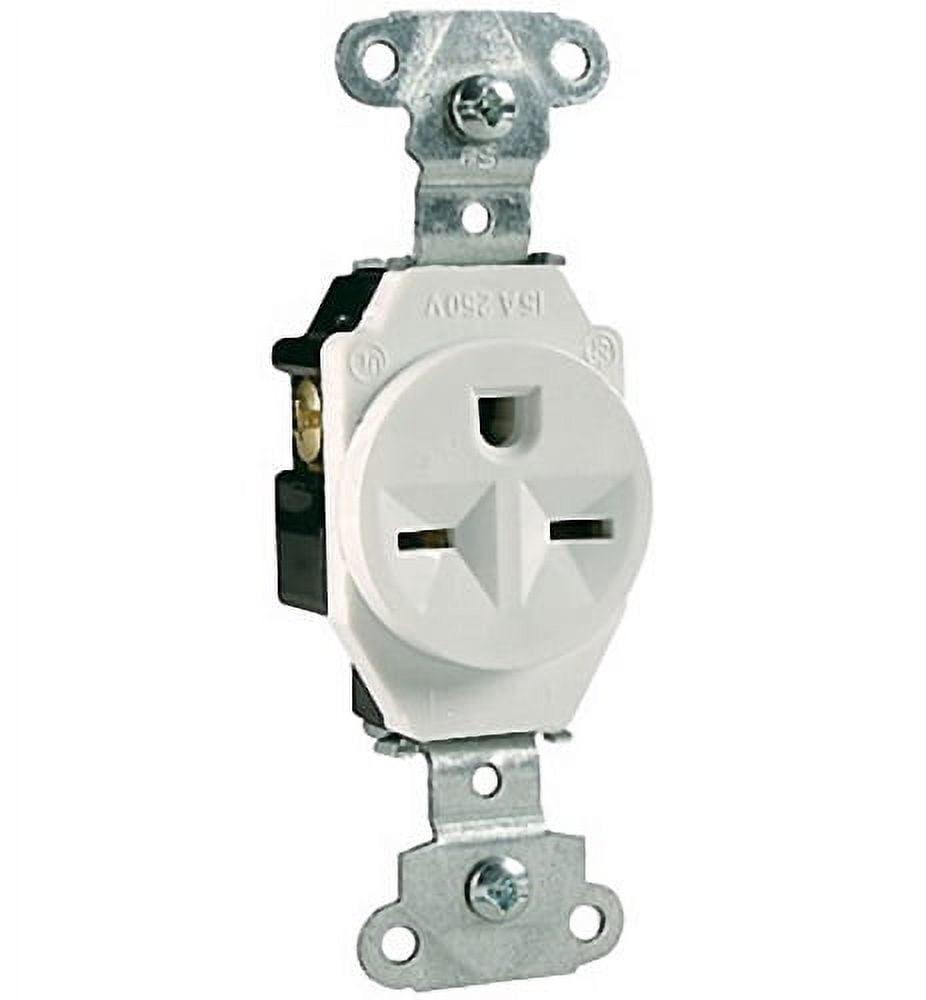 P&S 5651-W White Industrial Single Outlet Receptacle NEMA 6-15R 15A ...