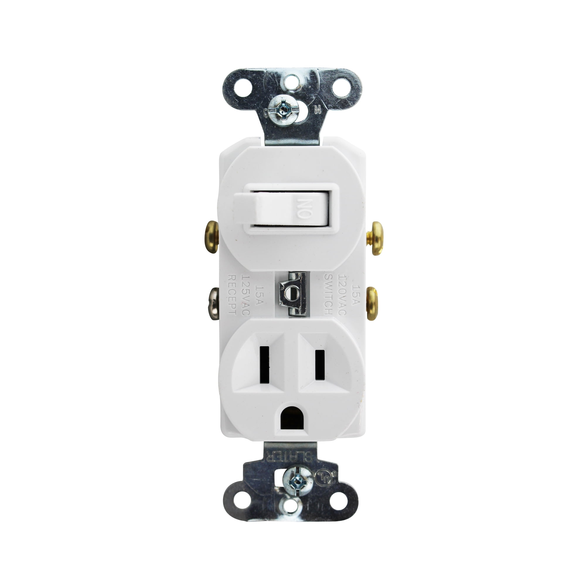 P&S 691-W Box White Combo Toggle Light Switch Outlet Receptacle NEMA 5 ...