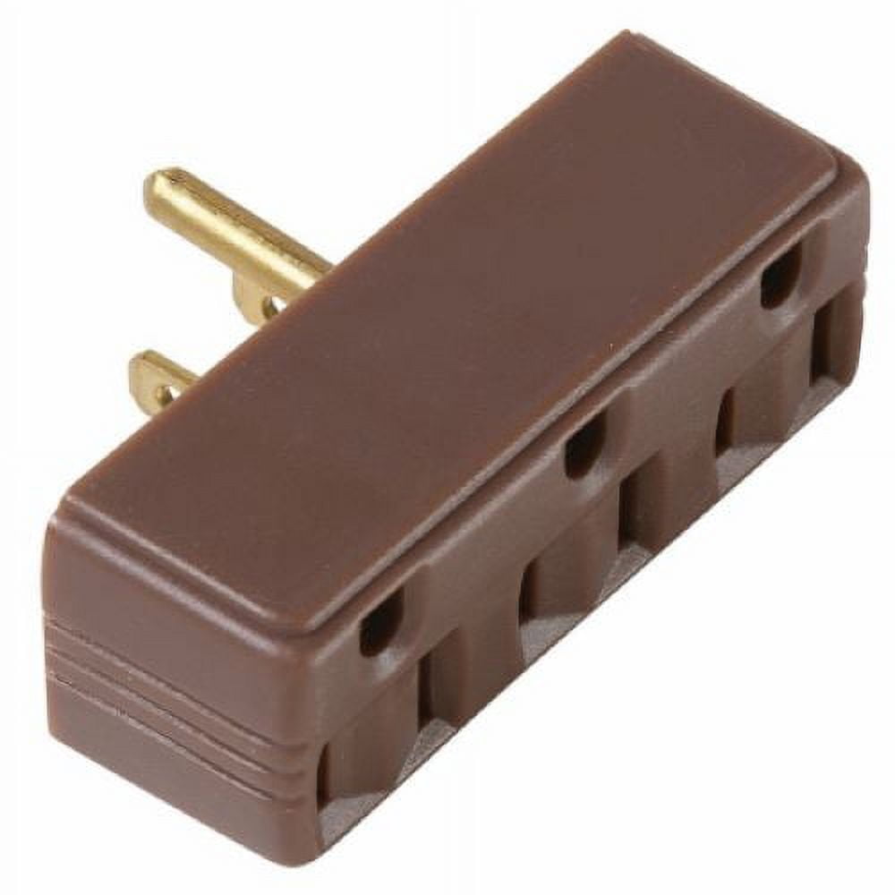 P & S 697CC20 15A 125V Brown Plug In 3-Way Electrical Outlet Adapter ...