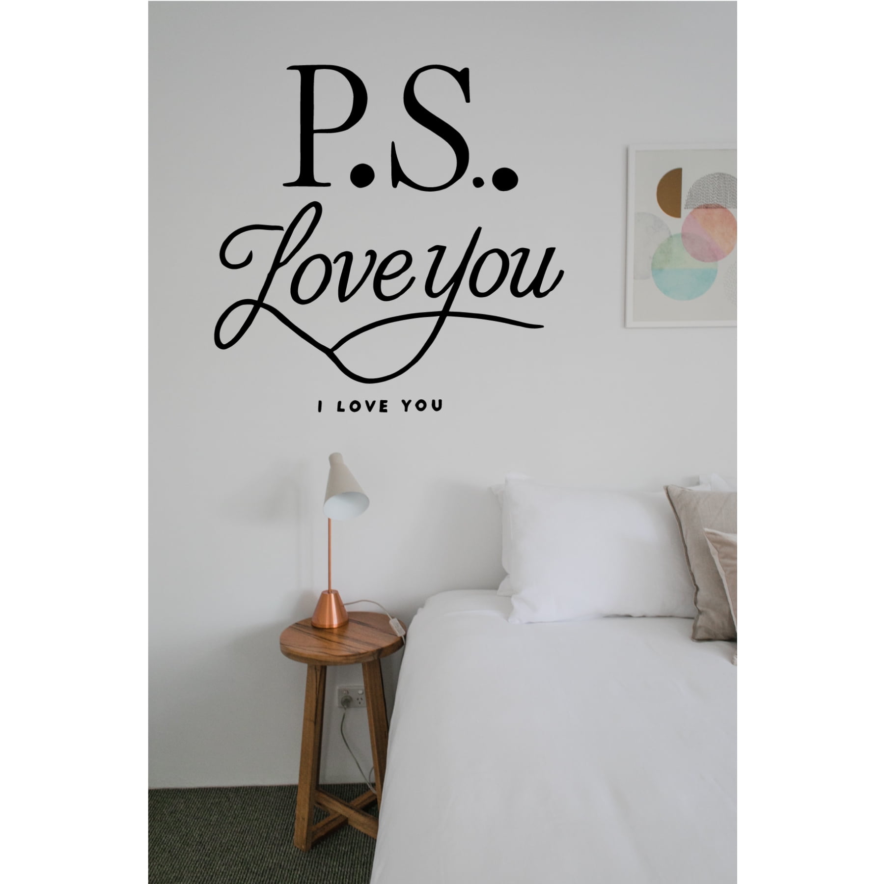 P.S. I Love You" Wall Decal - Romantic Vinyl Sticker for Bedroom or ...