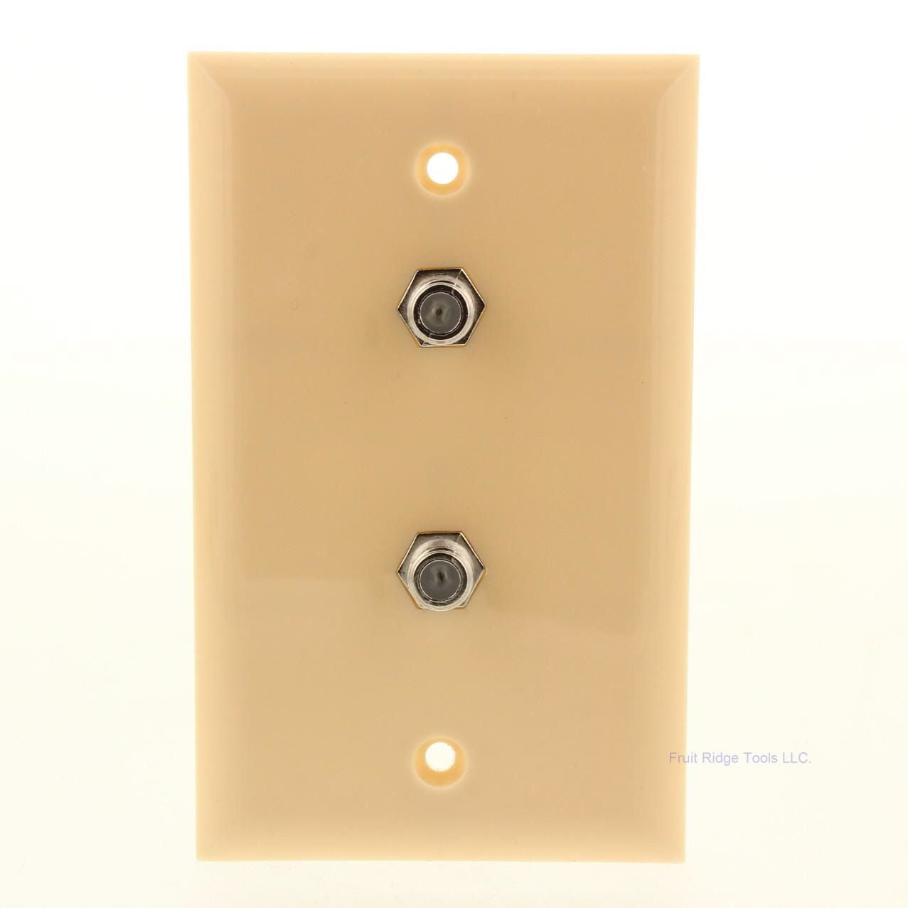 P&S Ivory 1-Gang F-Type Coaxial Cable CATV Wallplate Duplex Video Jack ...