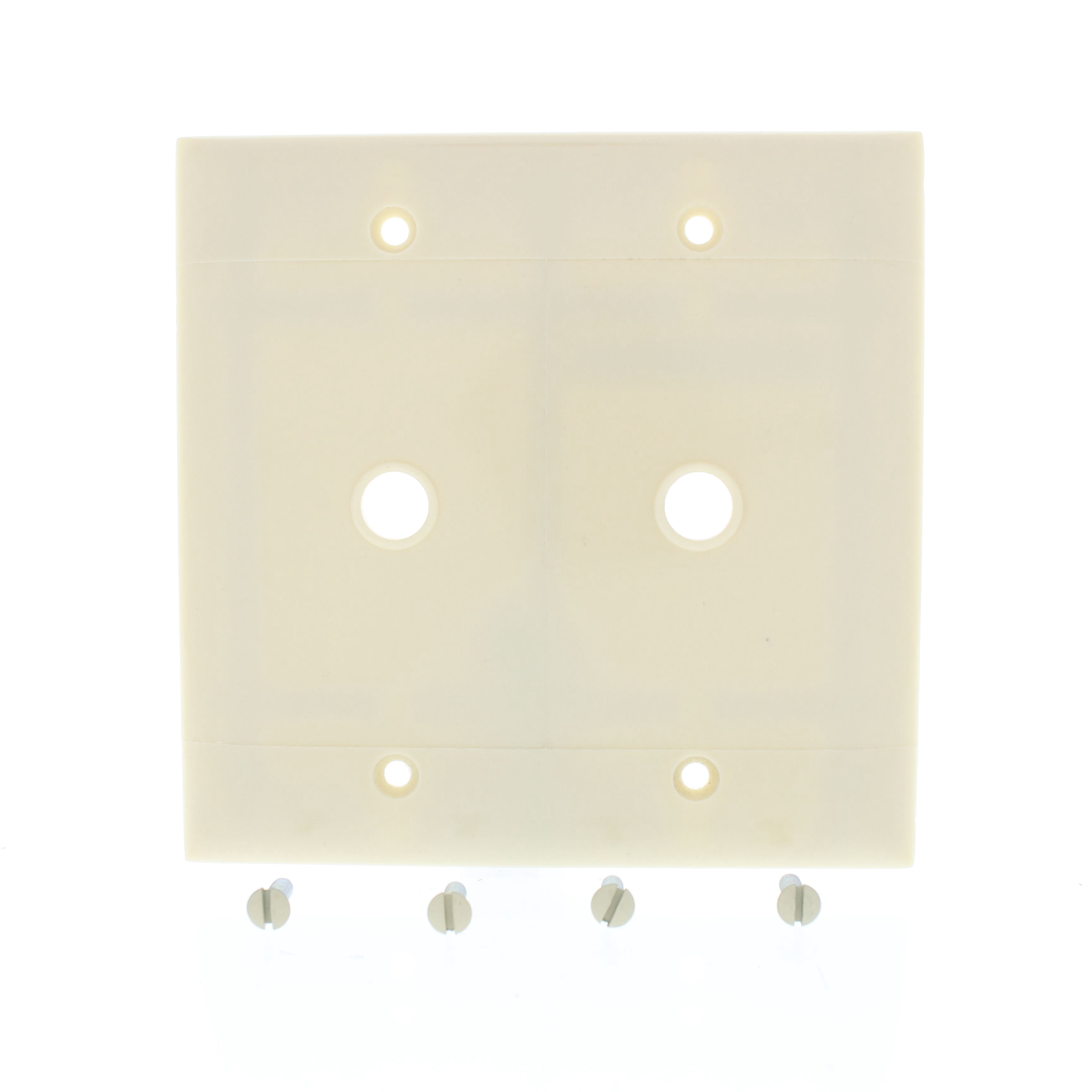 P&S Ivory 2-Gang Telephone Cable Outlet 13/32" Hole Box Mount Wallplate ...