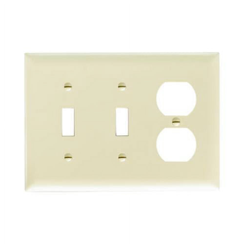 P&S Ivory 3-G Duplex Receptacle Toggle Switch Combo Wallplate Plastic ...