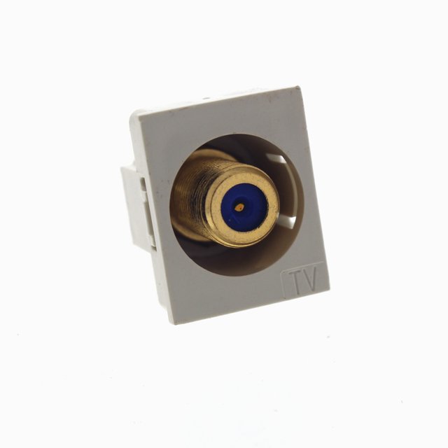 P&S Lt Almond Recessed Terminal Stamped TV Coxial F-Connector Stamped ...