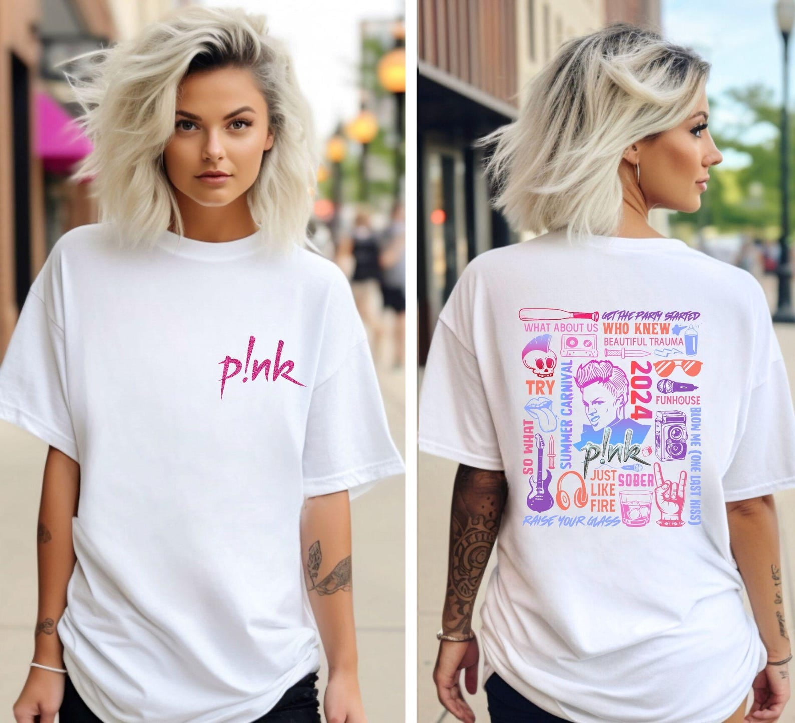 P!nk Pink Singer Summer Carnival 2024 Tour Shirt, 2024 P!nk Concert ...