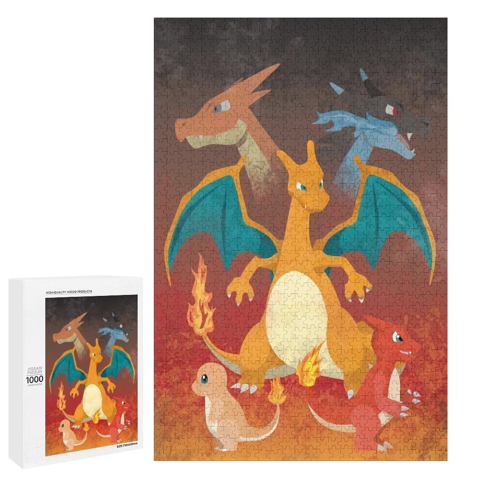 P-okémon - Charizard Fire Type Flames Generation Puzzles- 1000 Piece ...
