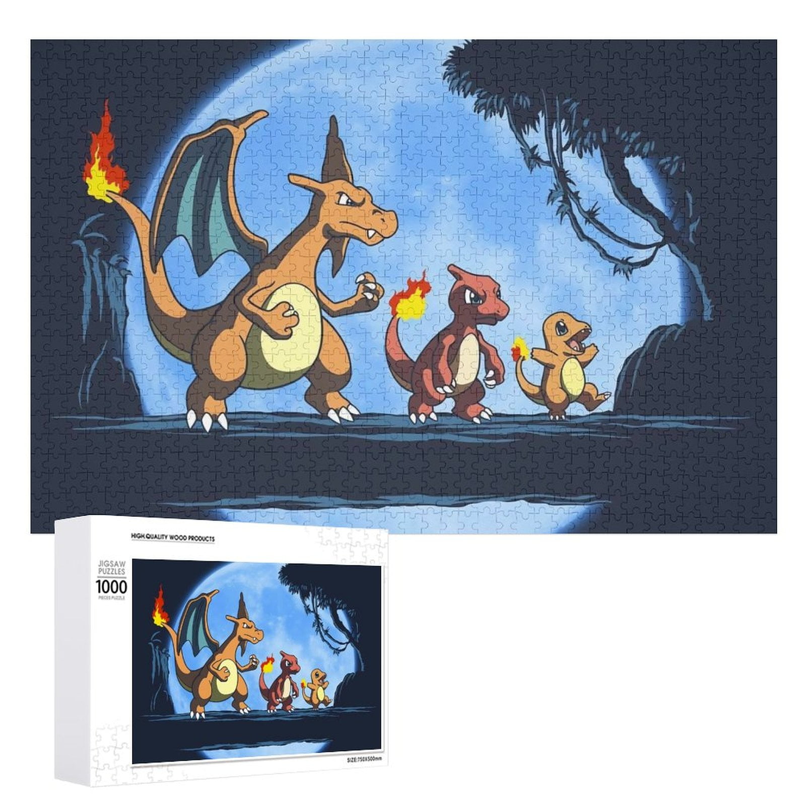 P-okémon-P-ikachu Charmander Charizard Puzzles- 1000 Piece Jigsaw ...