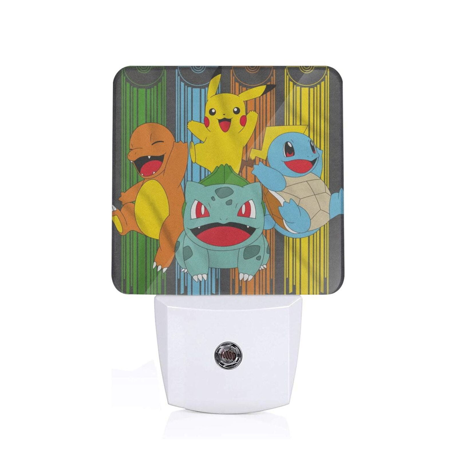 P-okémon-Pikachu Charmander Squirtle Bulbasaur Plug-in LED Night Light ...