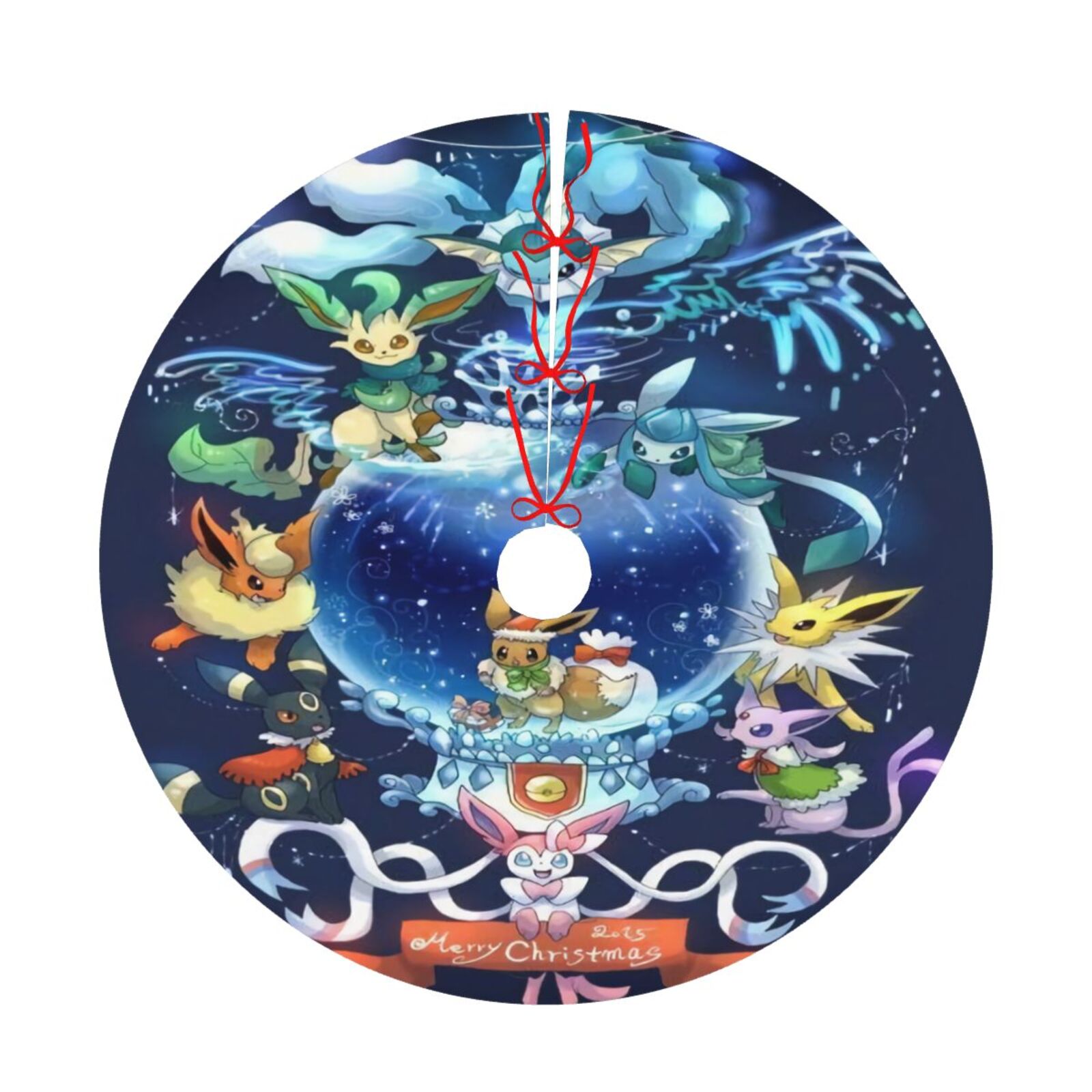 P-okémon-Pikachu Eevee Evolutions Christmas Tree Skirt 30 Inch,Soft and ...