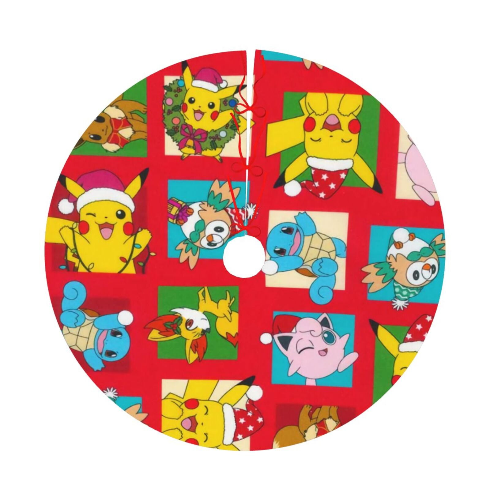 P-okemon Pickachu'S Holiday In Red Christmas Tree Skirt 48 Inch,Soft ...