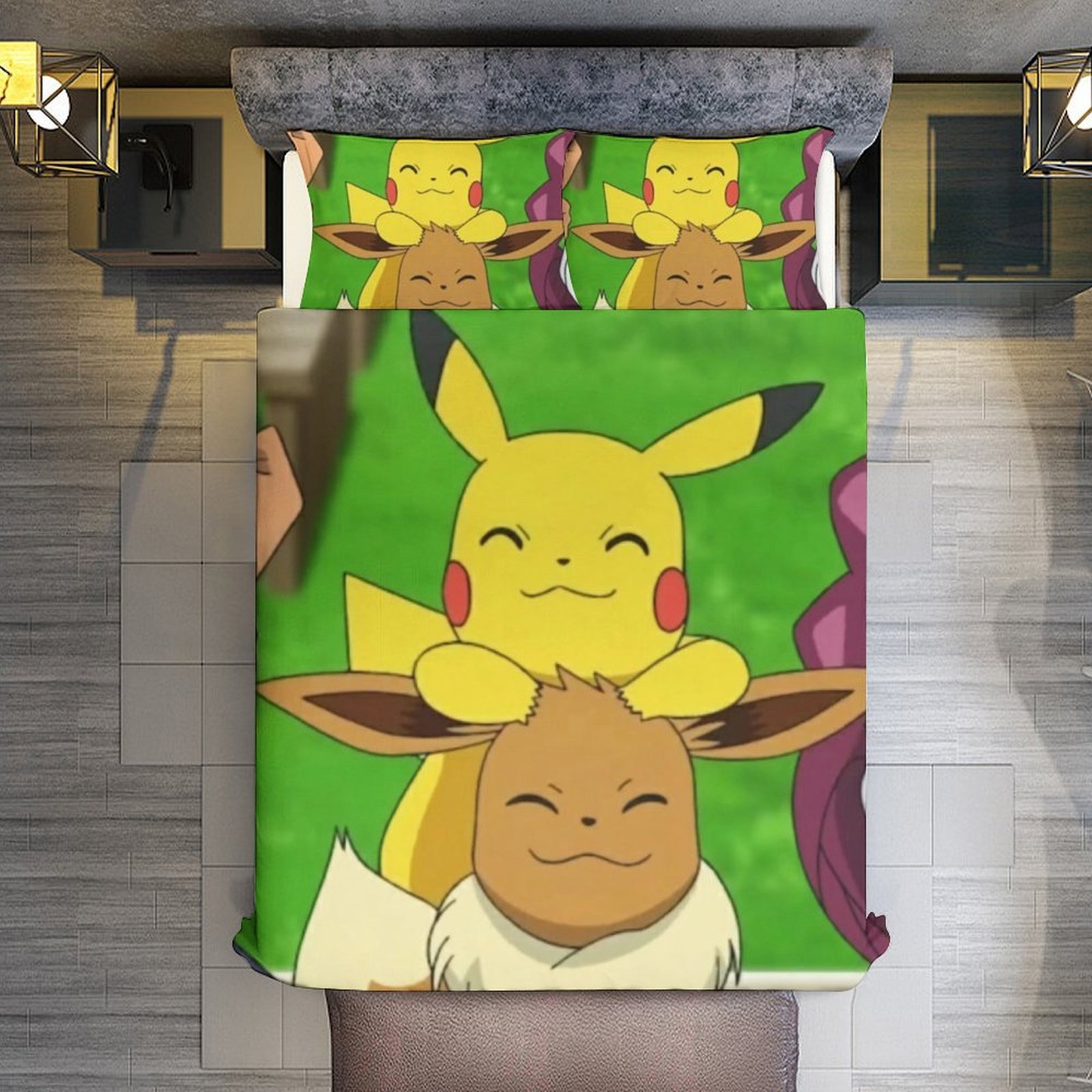 P-okemon Pikachu Eevee Bedding Sets,Comforter Cover,Duvet Cover Set for ...