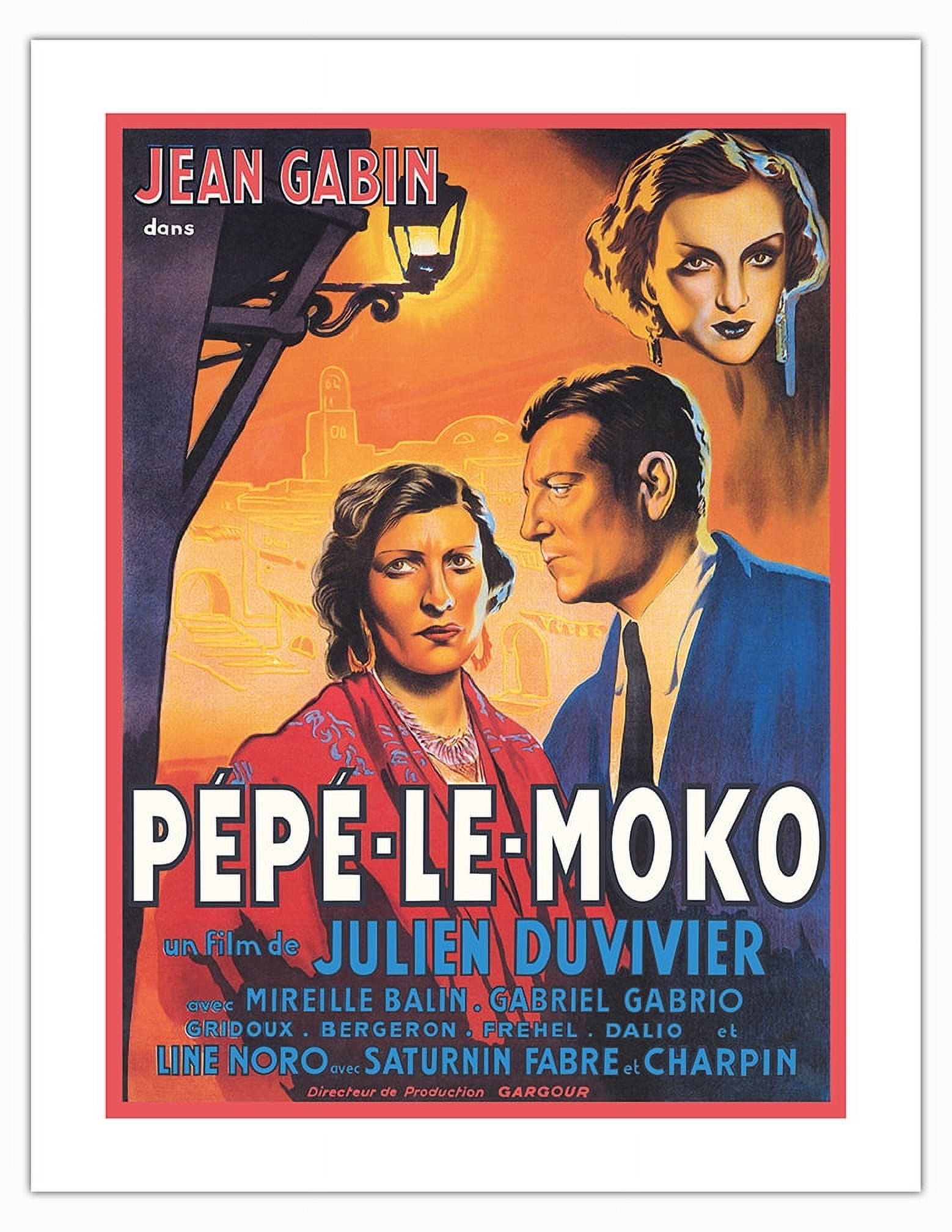 Pépé-Le-Moko - Starring Jean Gabin - Vintage French Film Movie Poster c ...