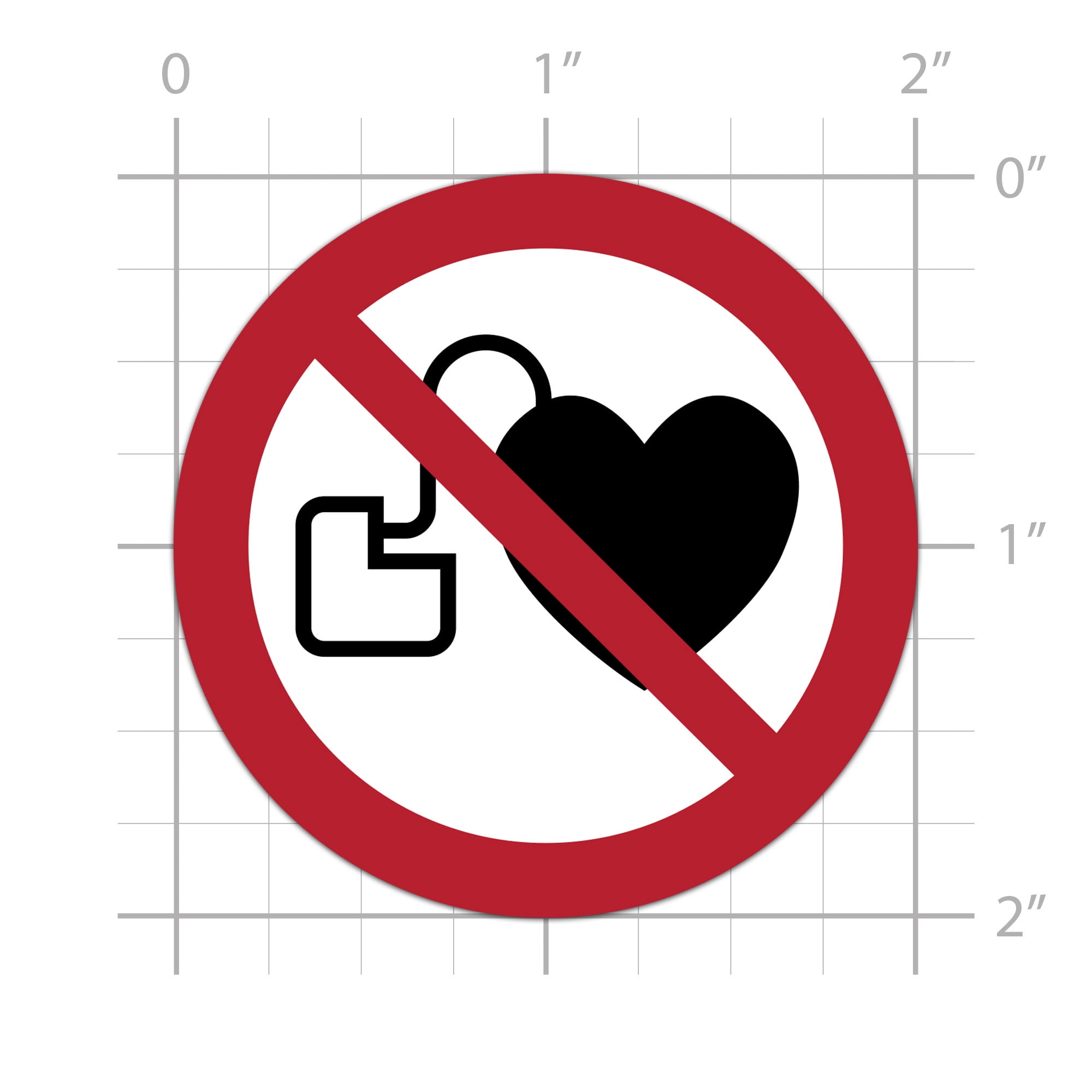 P007 No Access For People With Active Implanted Cardiac Devices Sticker ...