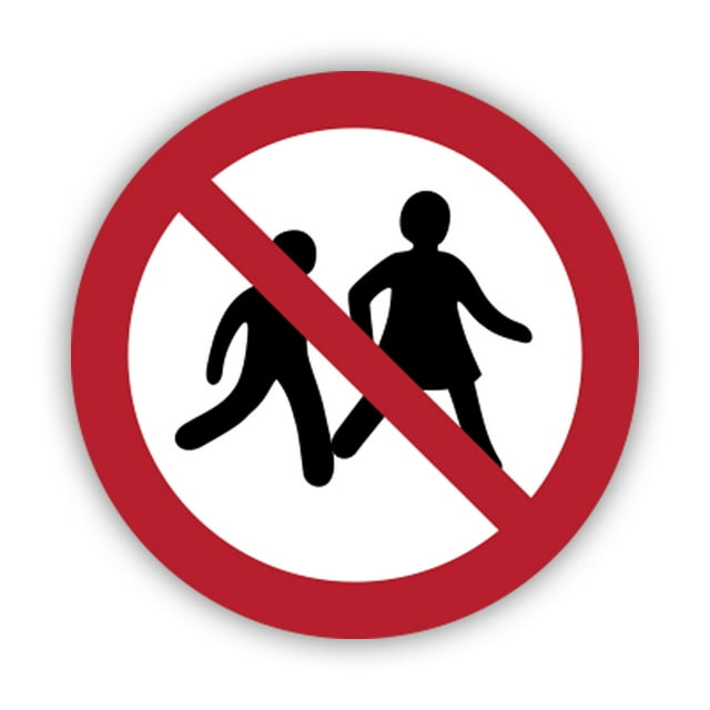 P036 - No Children Allowed Sticker Decal - Self Adhesive Vinyl ...