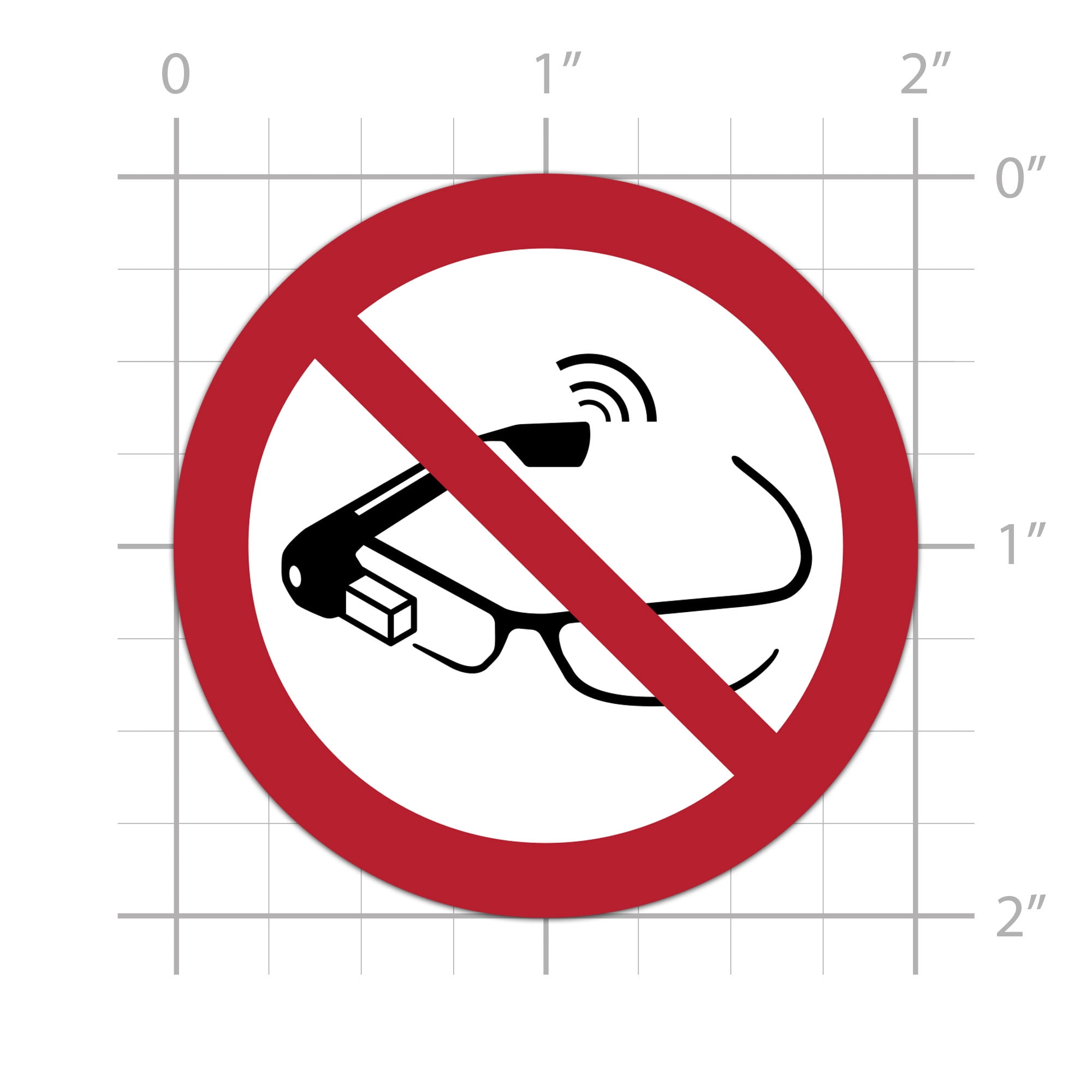 P044 Use Of Smart Glasses Prohibited Sticker for water bottle phone ...