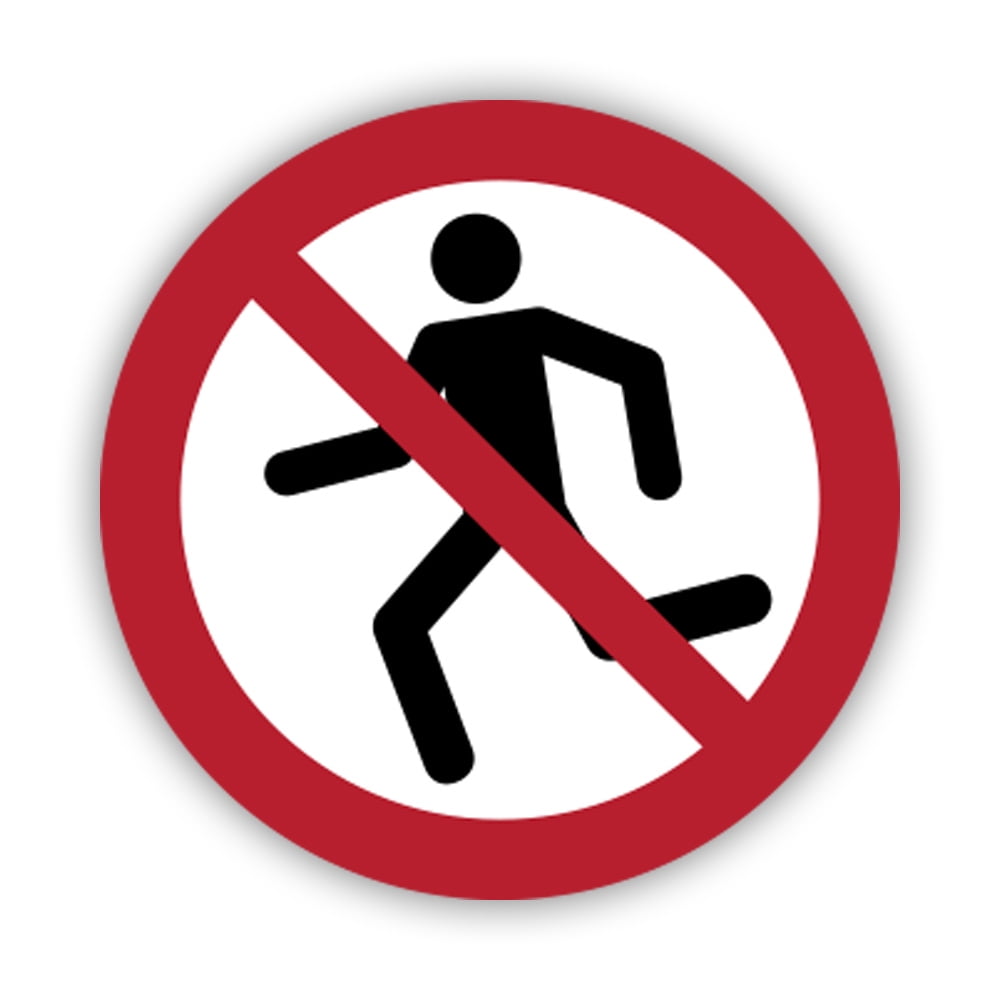 P048 - No Running Sticker Decal - Self Adhesive Vinyl - Weatherproof ...